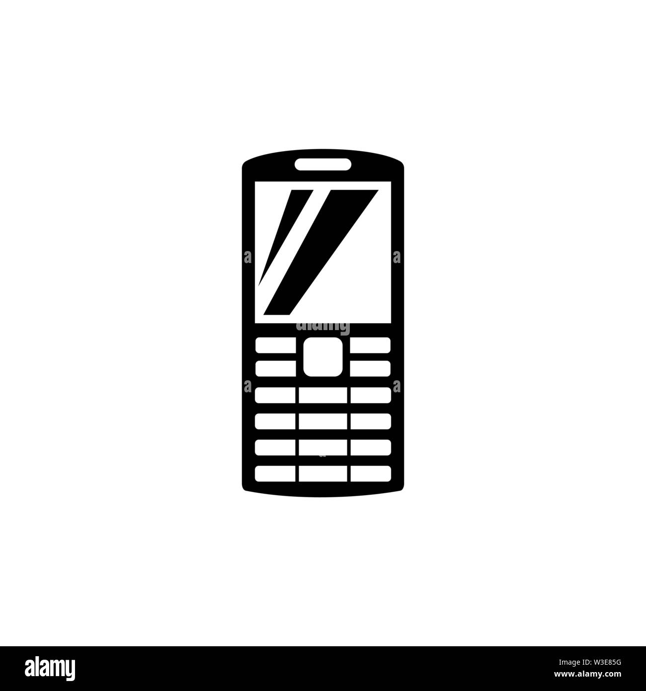 Mobile Phone. Flat Vector Icon illustration. Simple black symbol on ...