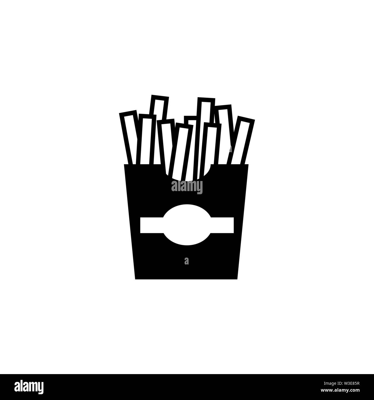 Fast Food, French Fries. Flat Vector Icon illustration. Simple black ...