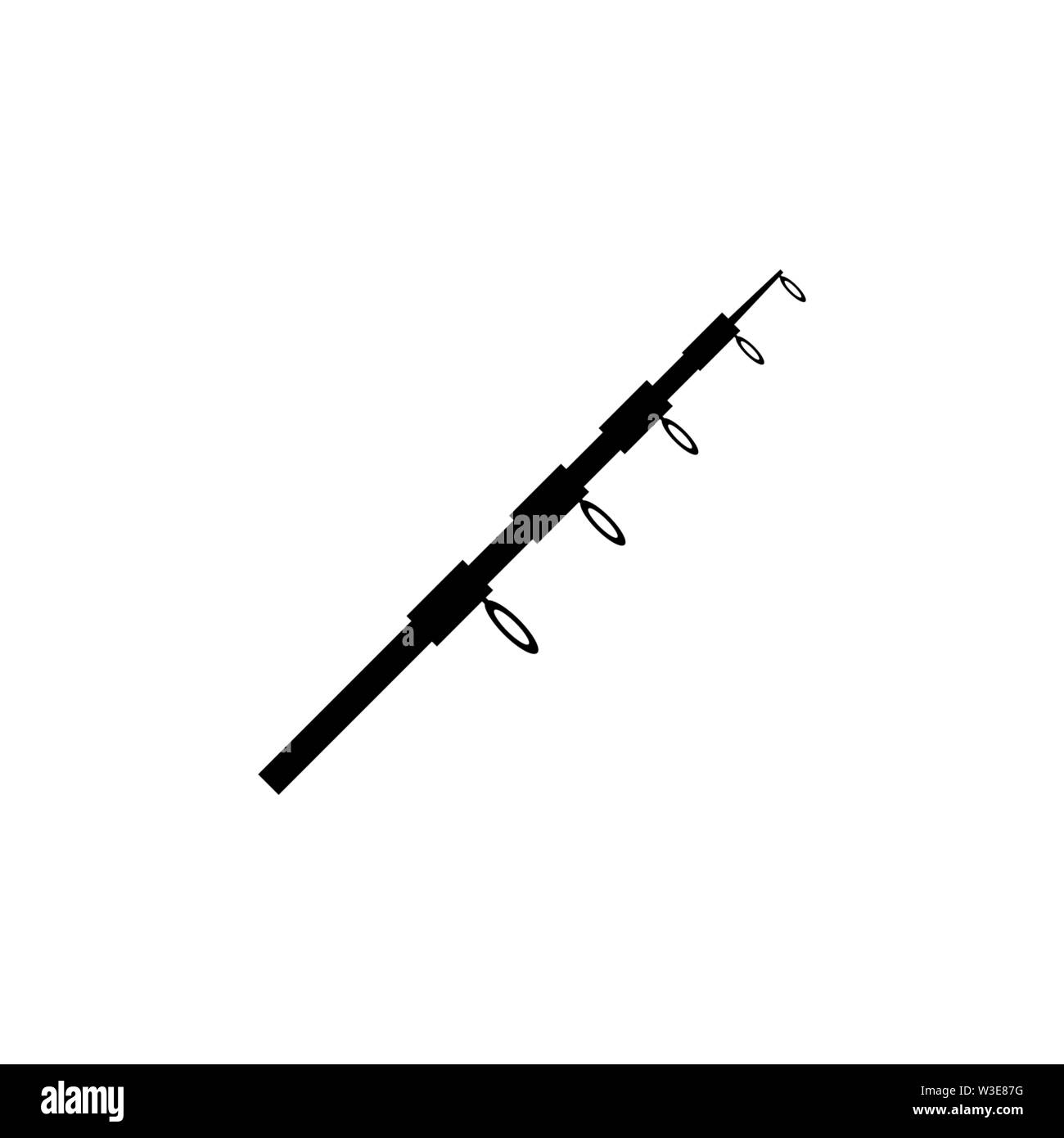 Telescopic Fishing Rod Pole. Flat Vector Icon illustration. Simple ...