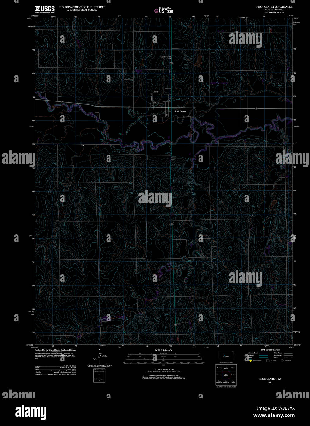 Rush center map hi-res stock photography and images - Alamy