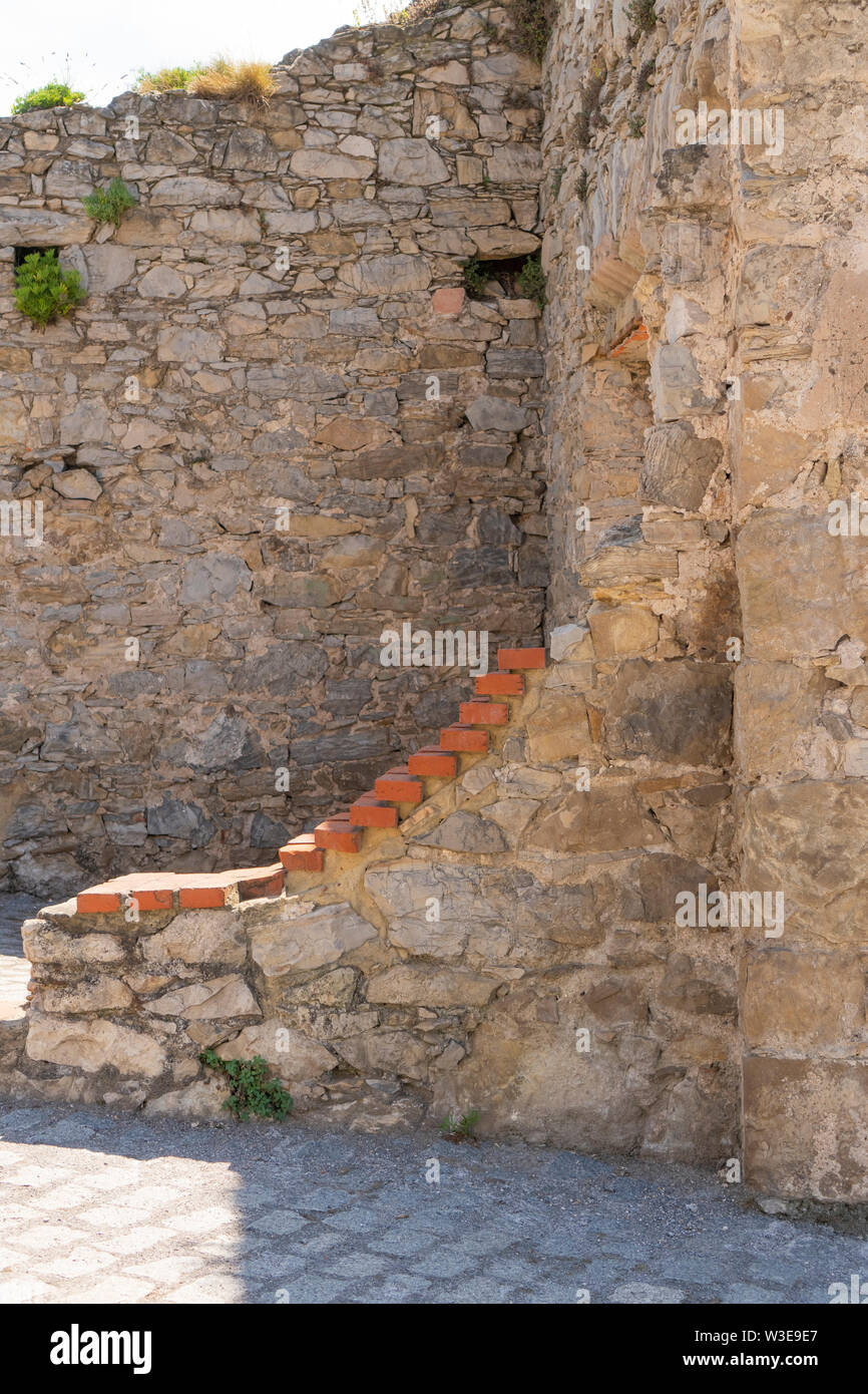 Ancient ruined building, the ruins of an antique house in the old city ...