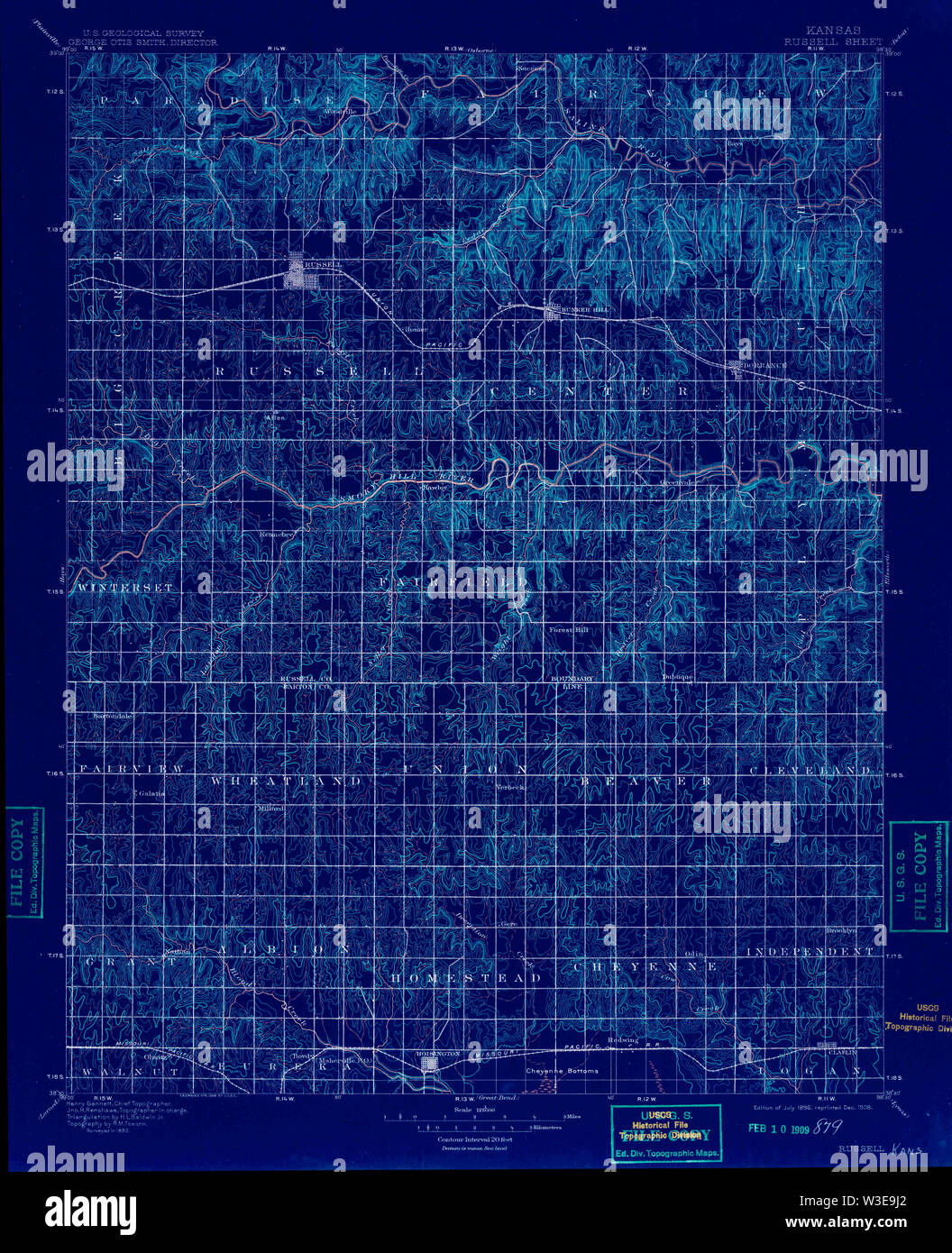 Russell kansas map hi-res stock photography and images - Alamy