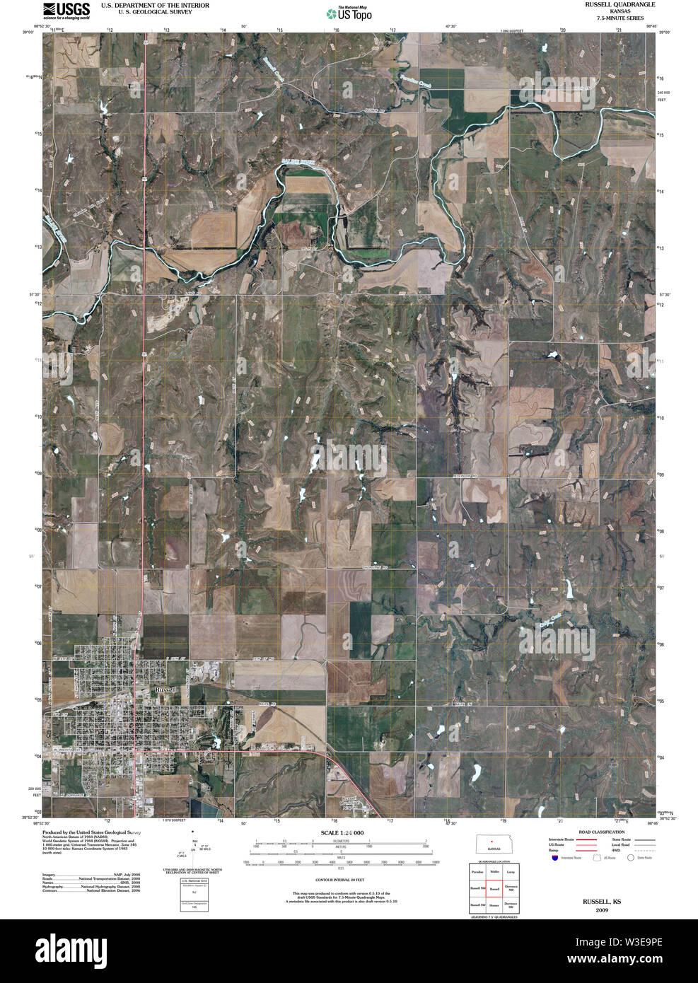 Russell kansas map hi-res stock photography and images - Alamy