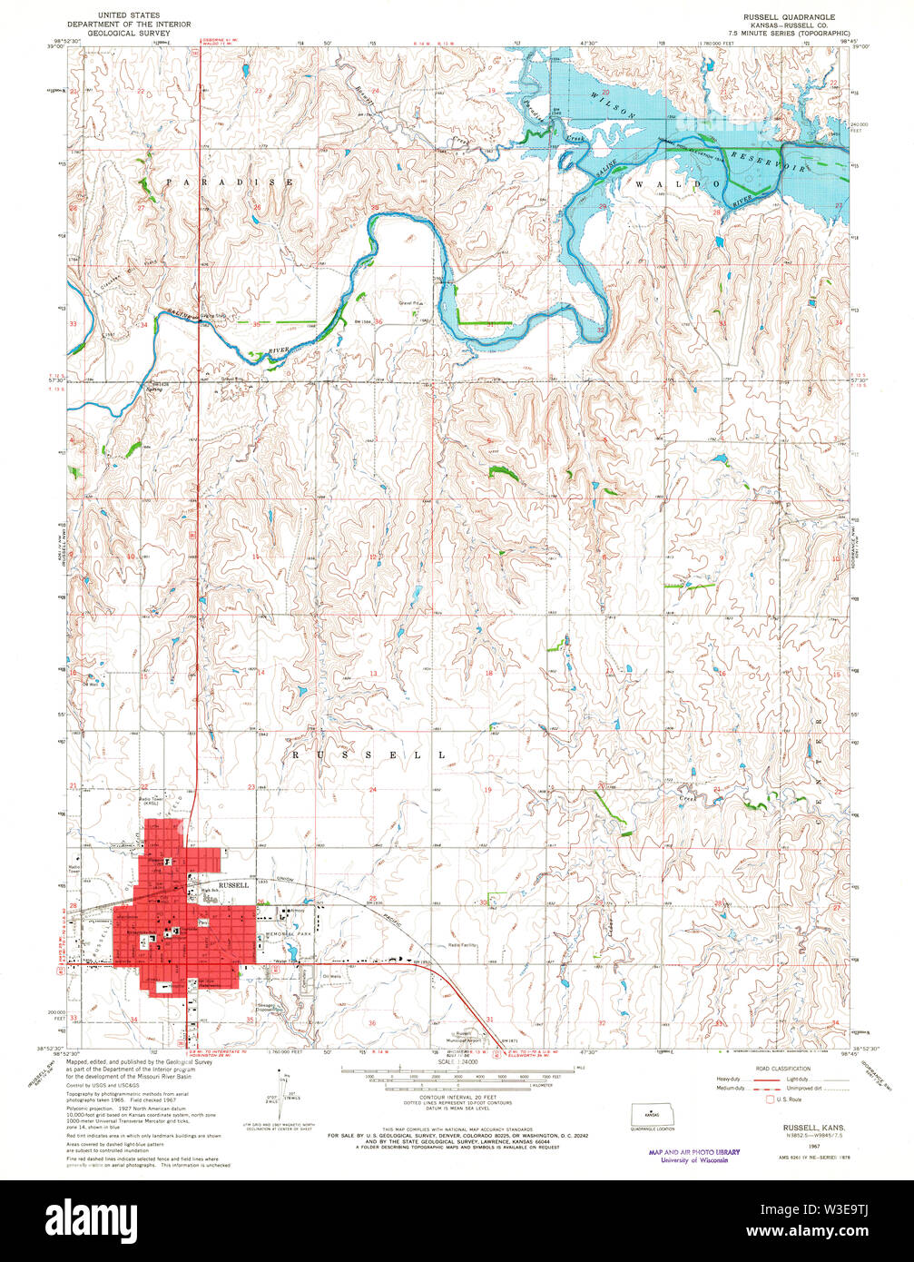 Russell kansas map hi-res stock photography and images - Alamy