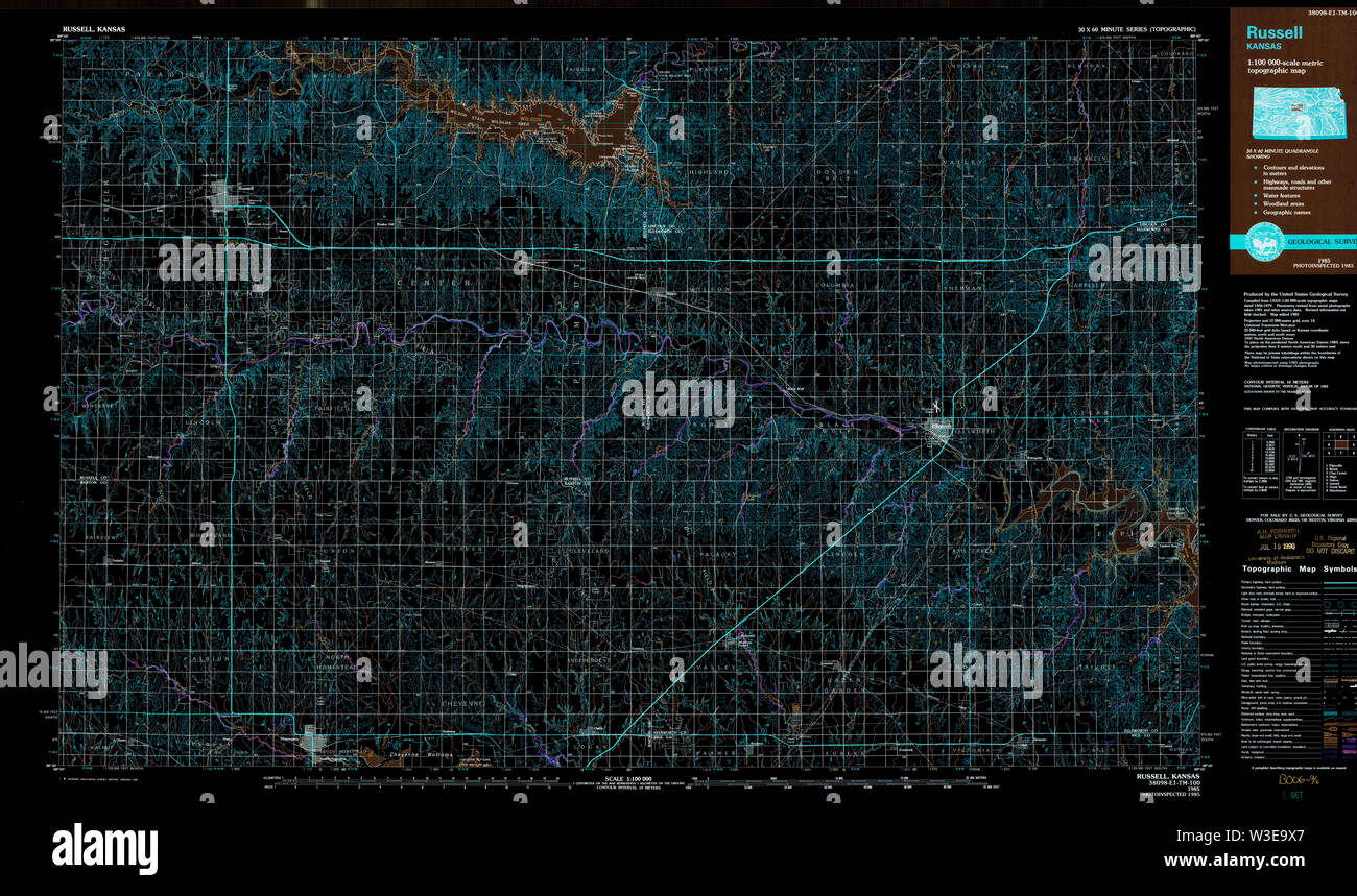 Russell kansas map hi-res stock photography and images - Alamy