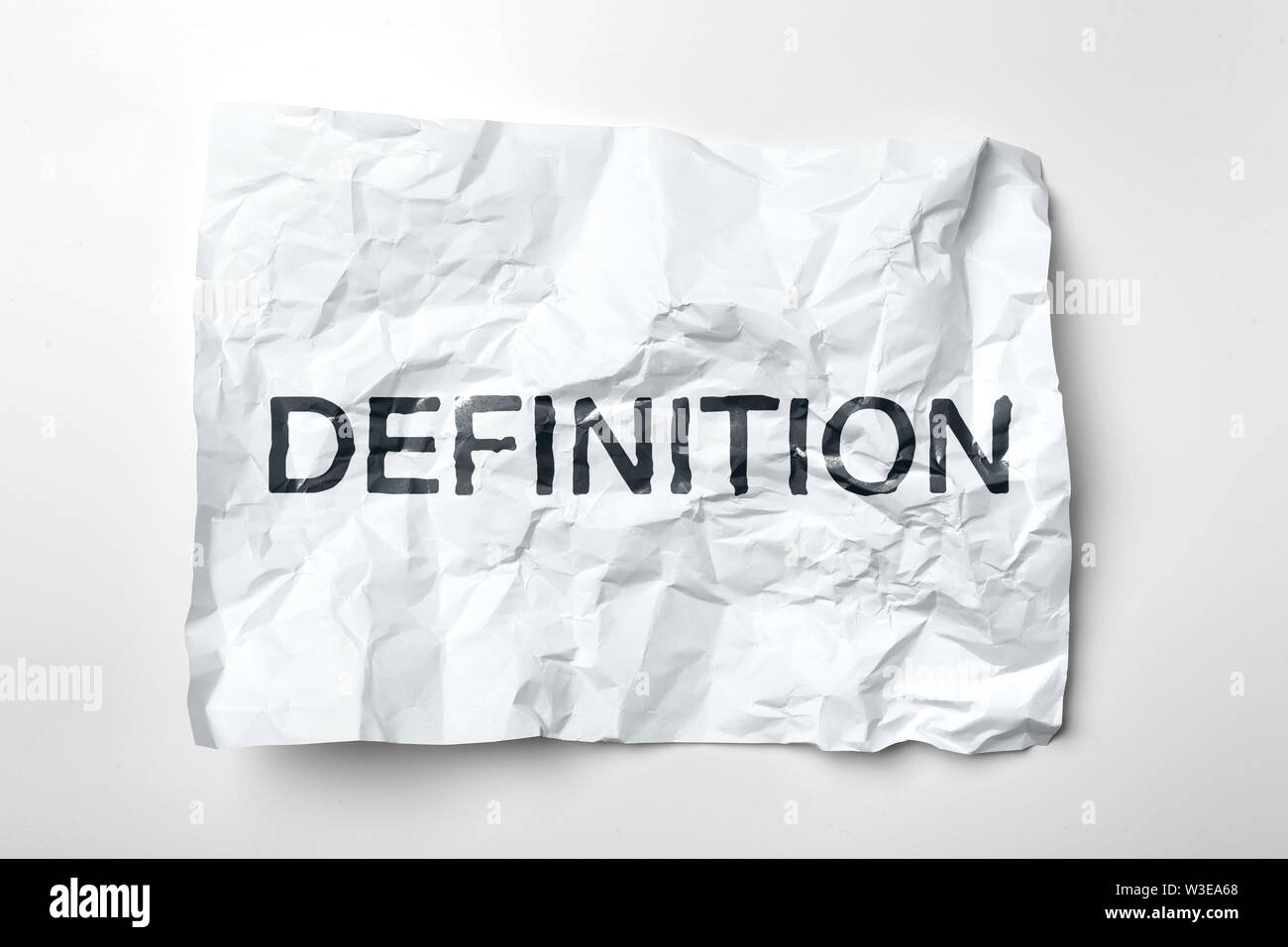 crumple sheet of paper with text Stock Photo - Alamy