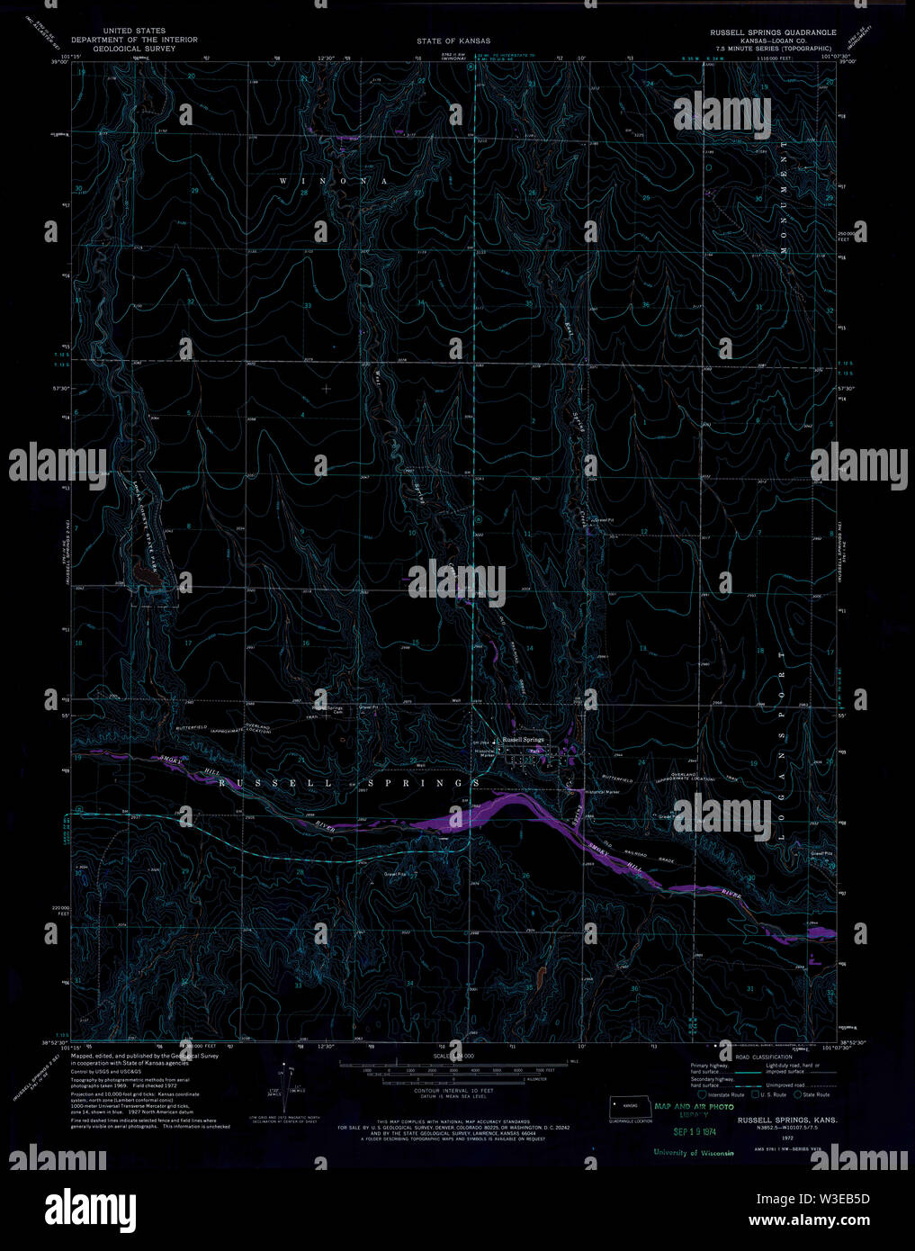 Russell springs map hi-res stock photography and images - Alamy