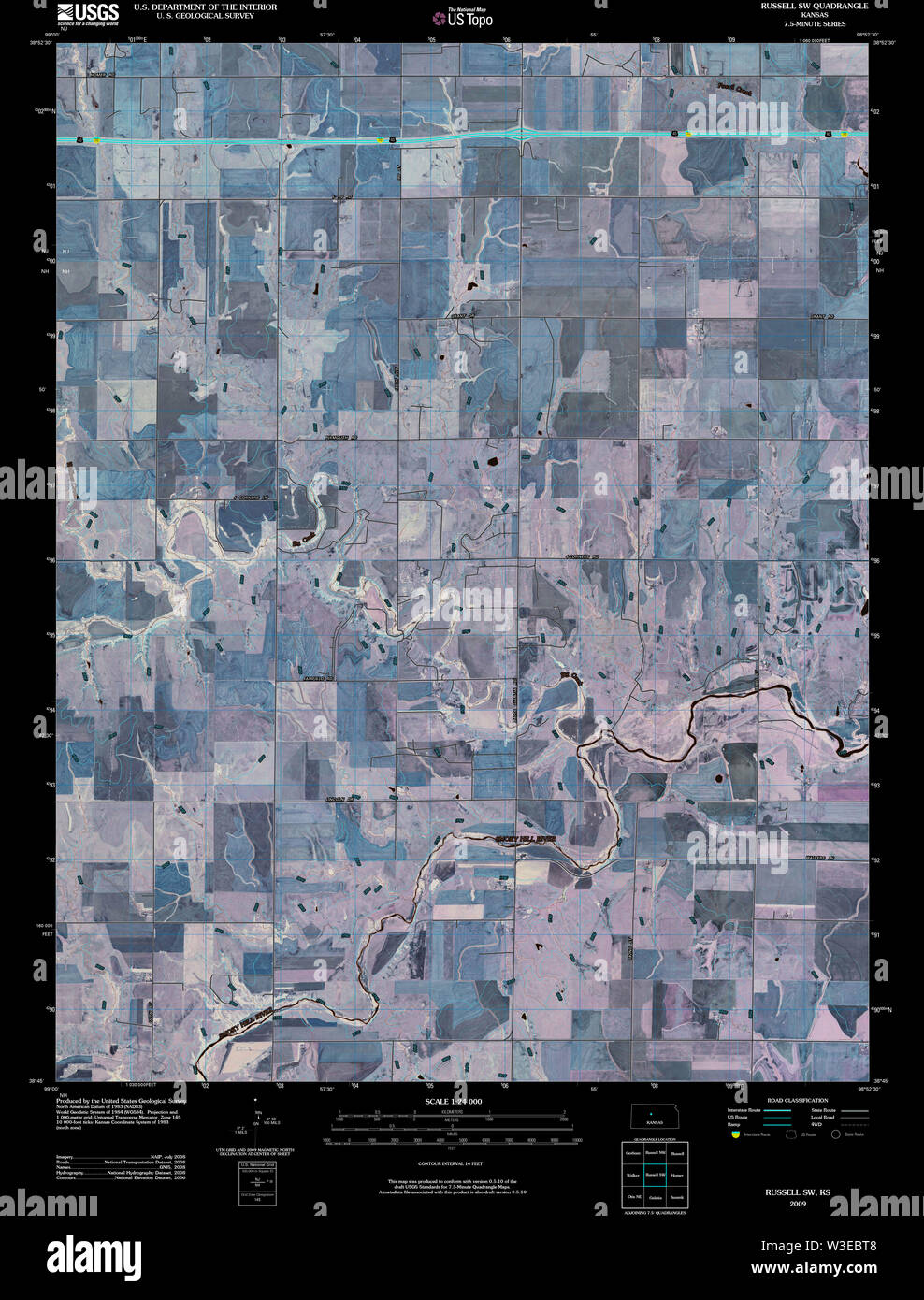 Russell kansas map hi-res stock photography and images - Alamy