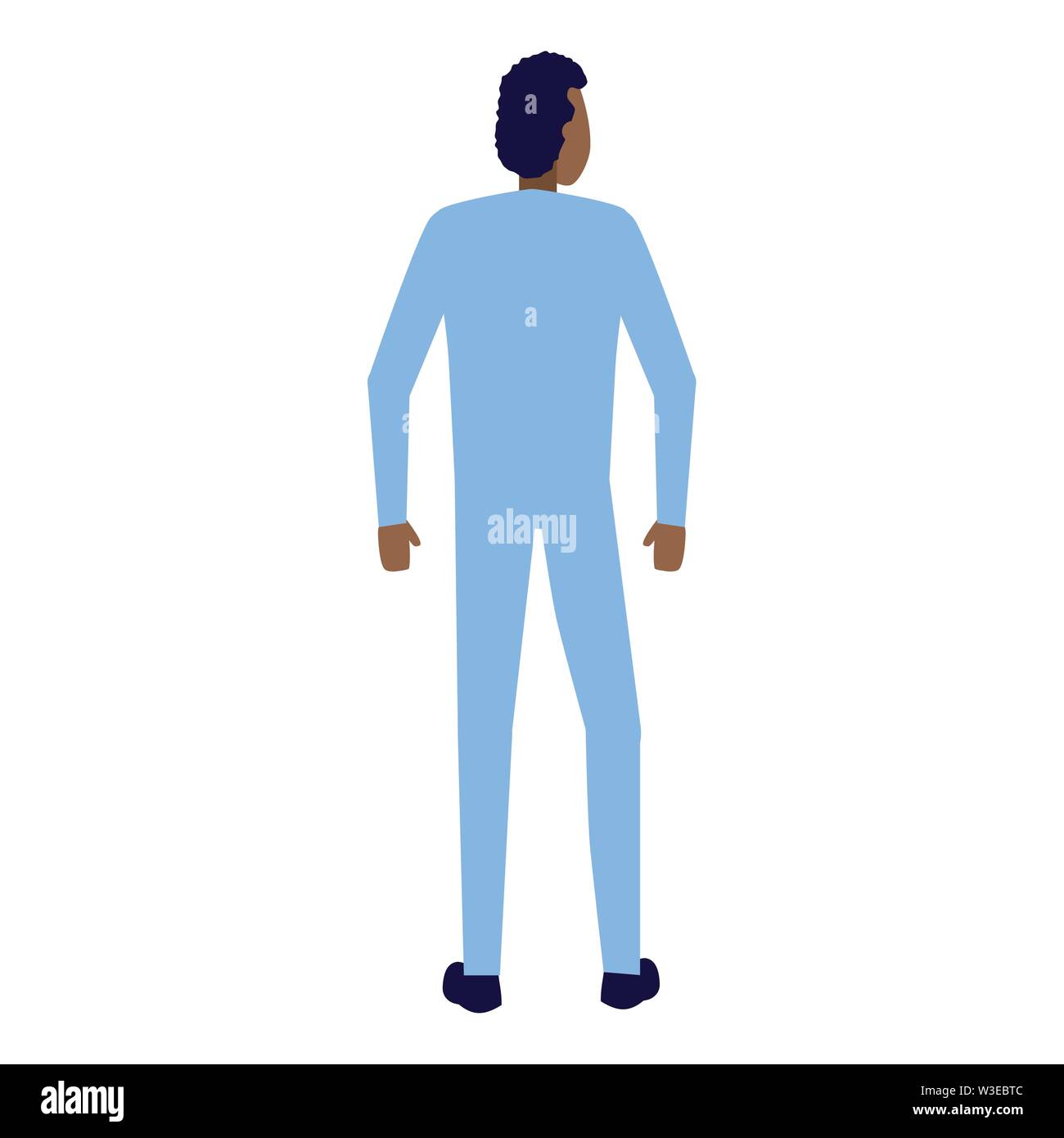 back view business man on white background vector Stock Vector Image ...