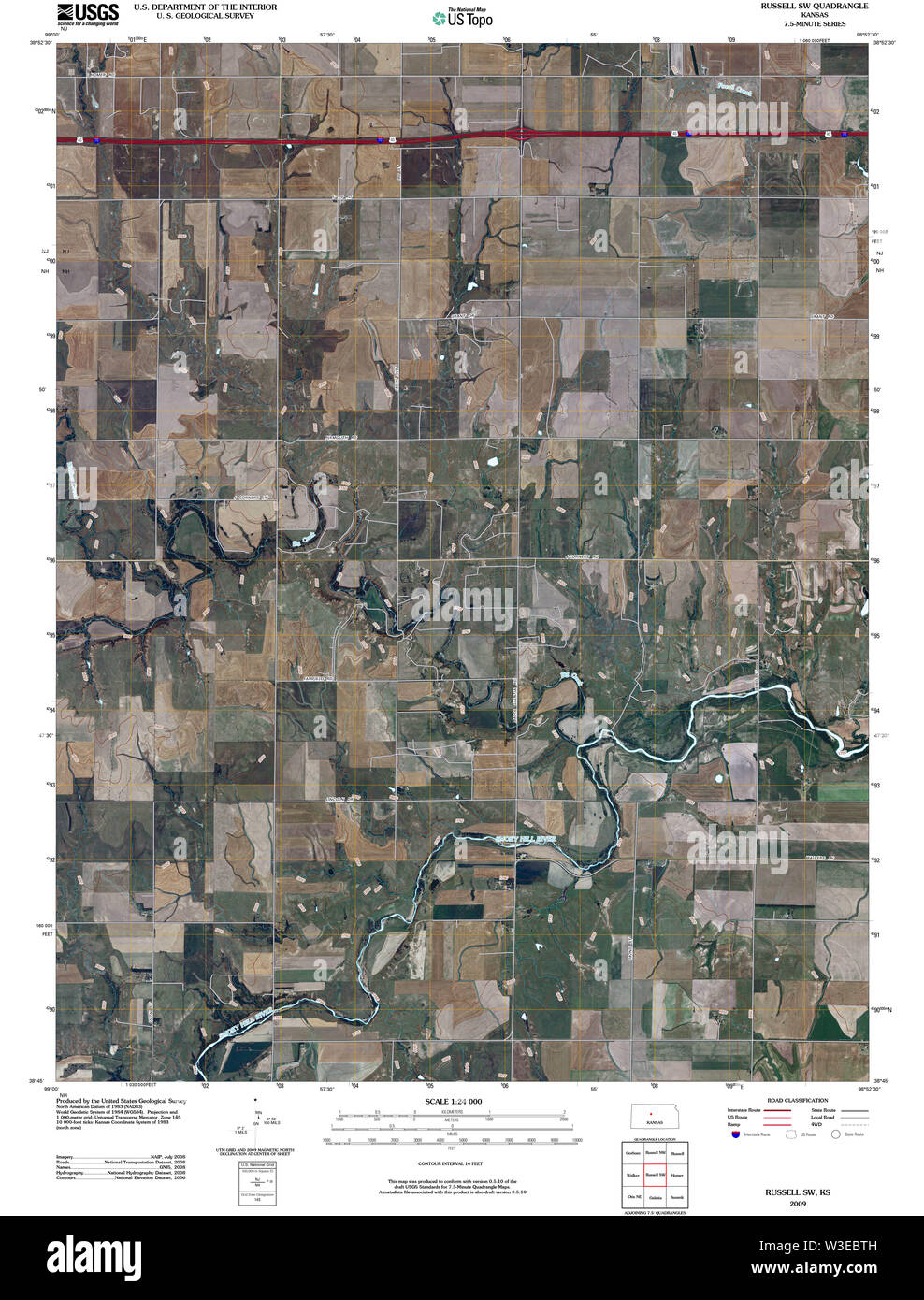 Russell kansas map hi-res stock photography and images - Alamy