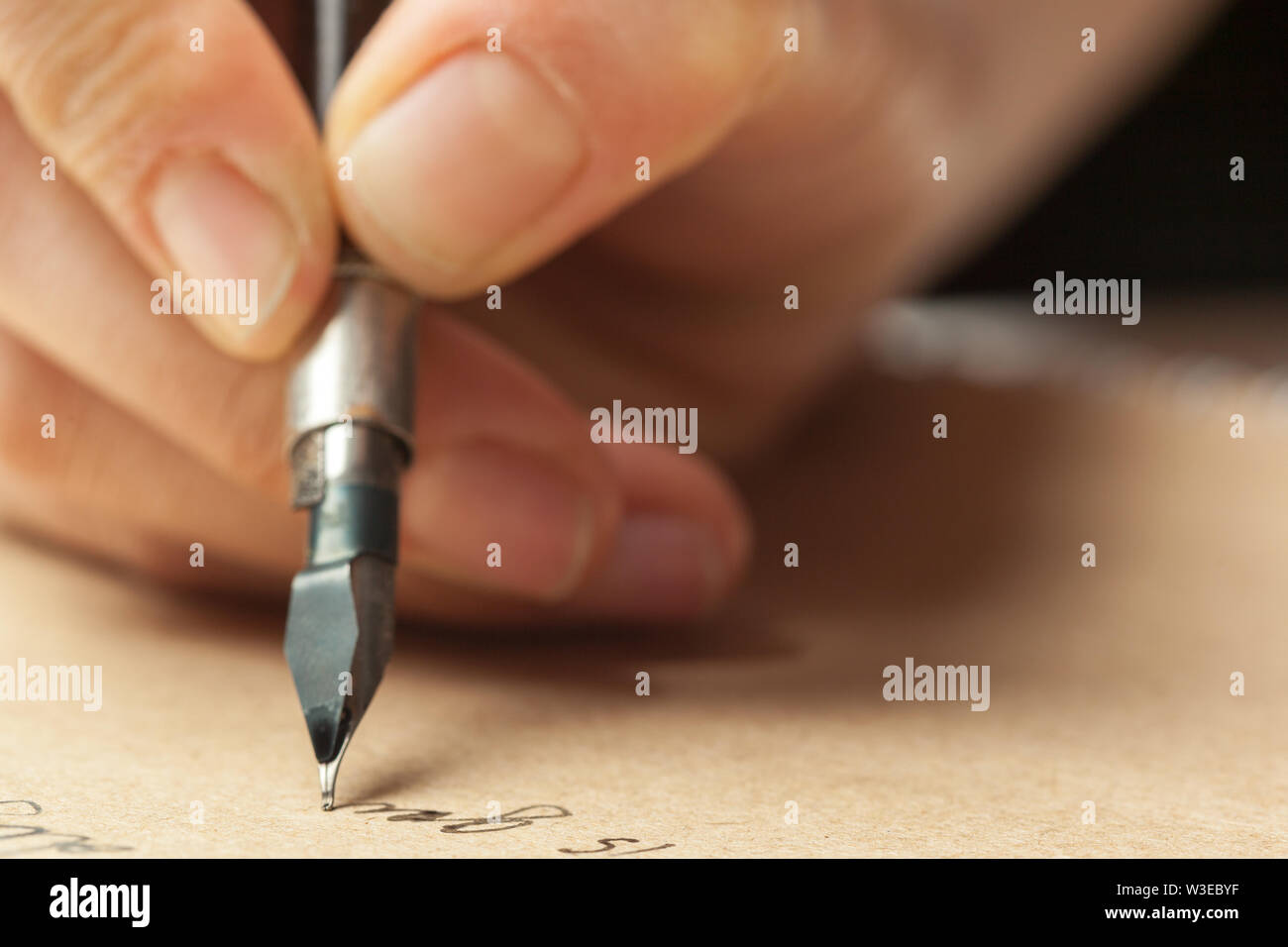 Antique fountain pen writing Stock Photo - Alamy