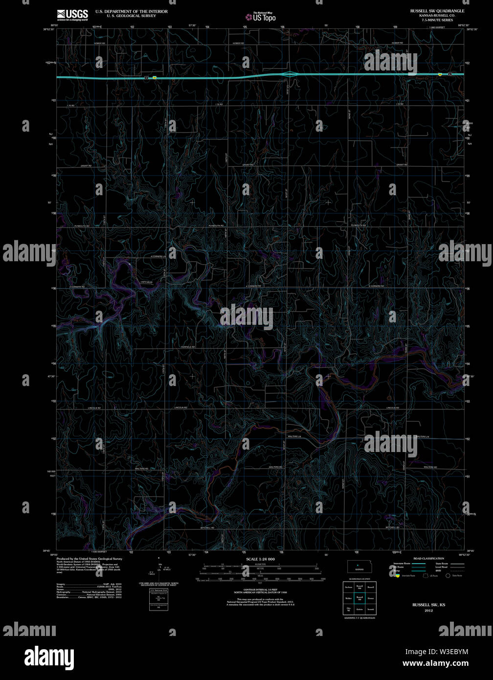 Russell kansas map hi-res stock photography and images - Alamy