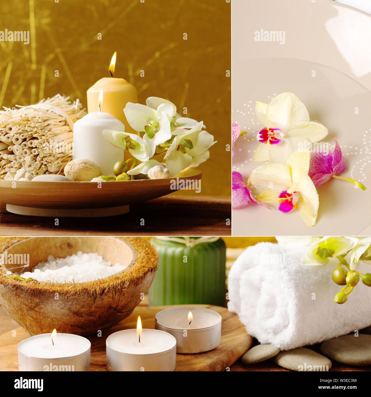 Collage of spa products Stock Photo - Alamy