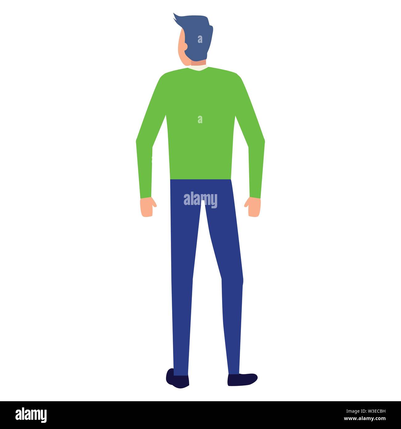 back view business man on white background vector Stock Vector Image ...