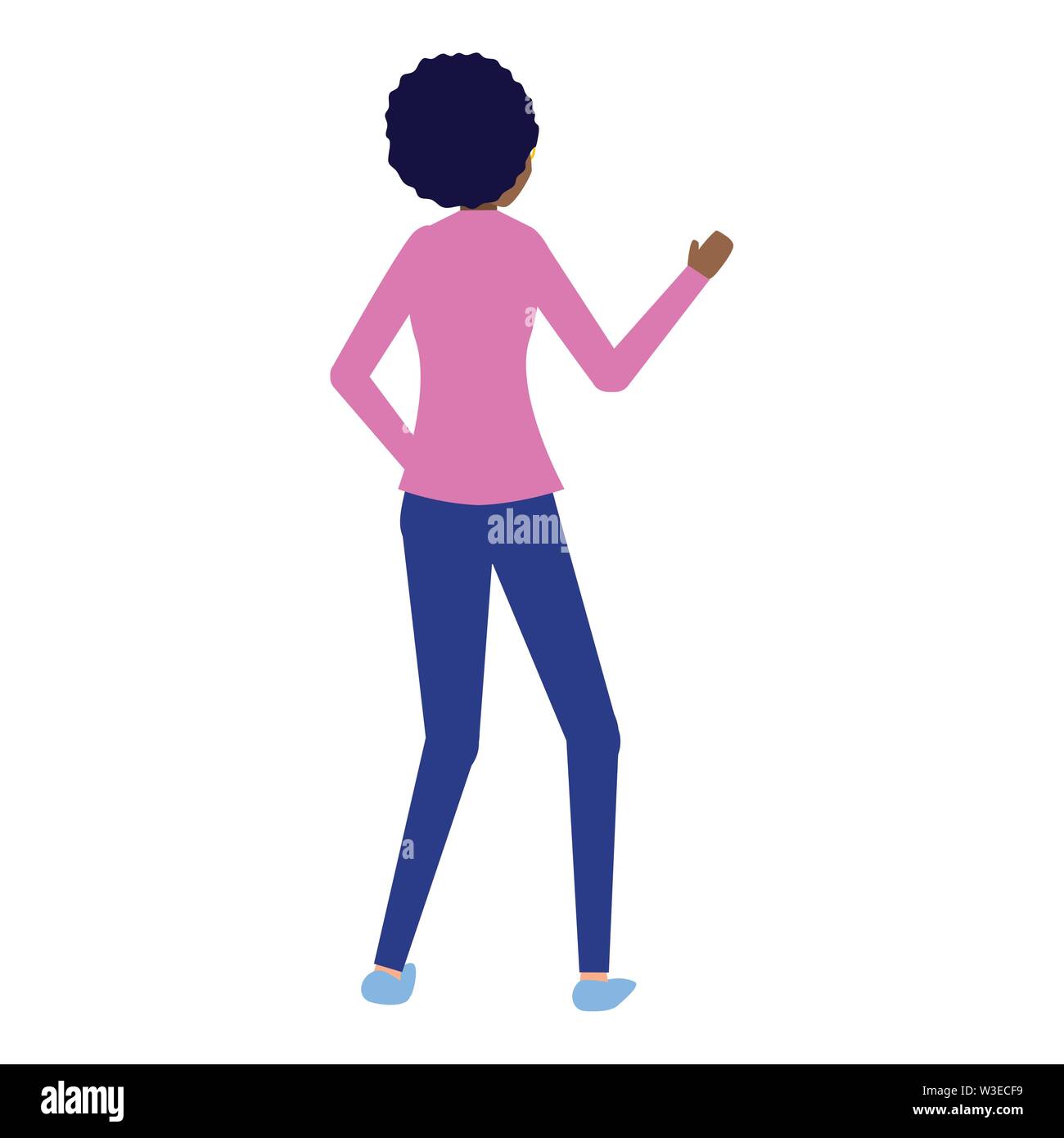 back view business woman on white background vector Stock Vector Image ...