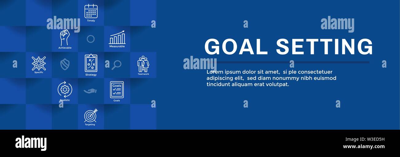 Smart Goals - Goal Setting Icon Set and Web Header Banner Stock Vector ...