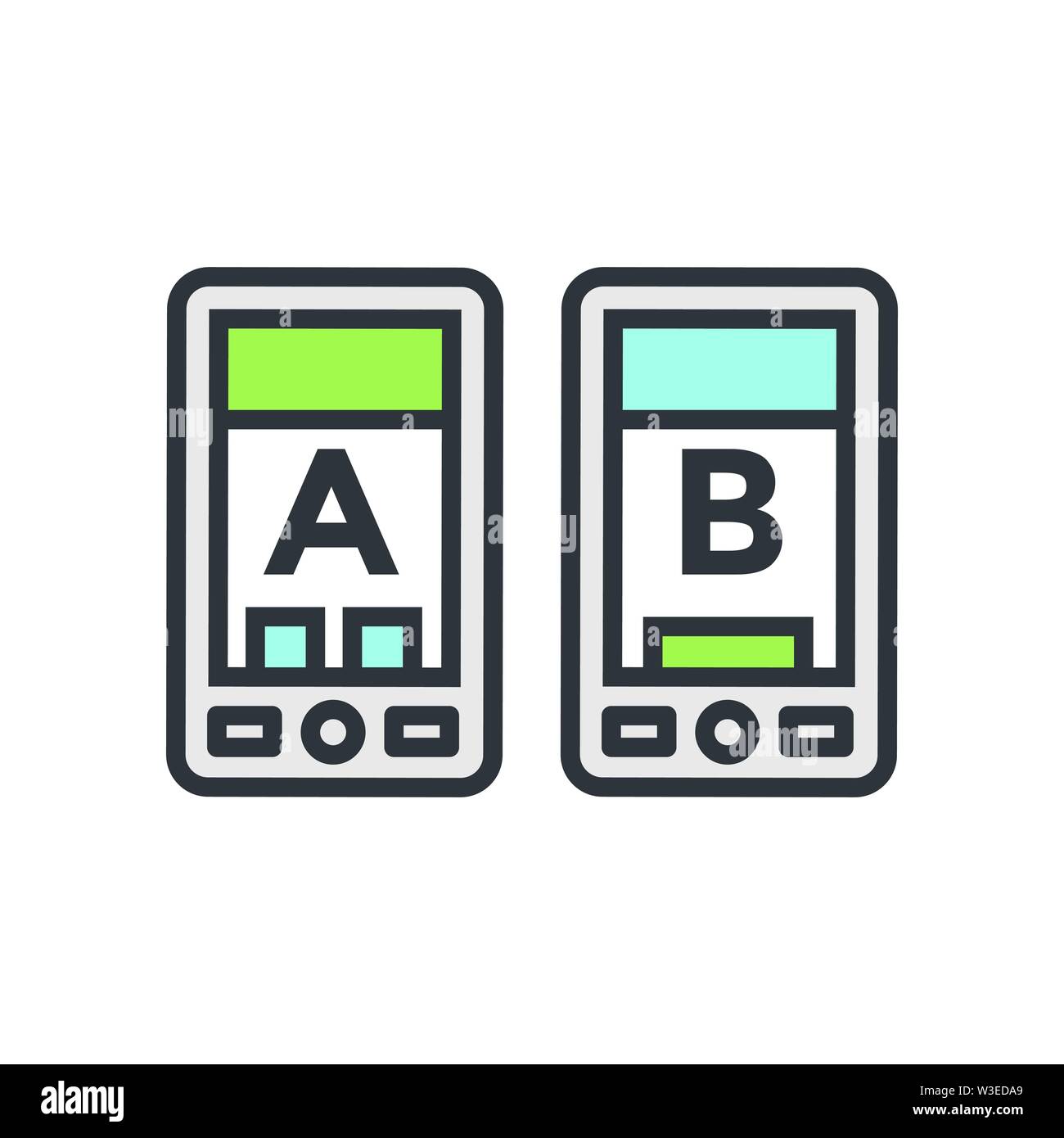 Testing, Trial, Research Icon with A and B letters Stock Vector Image ...