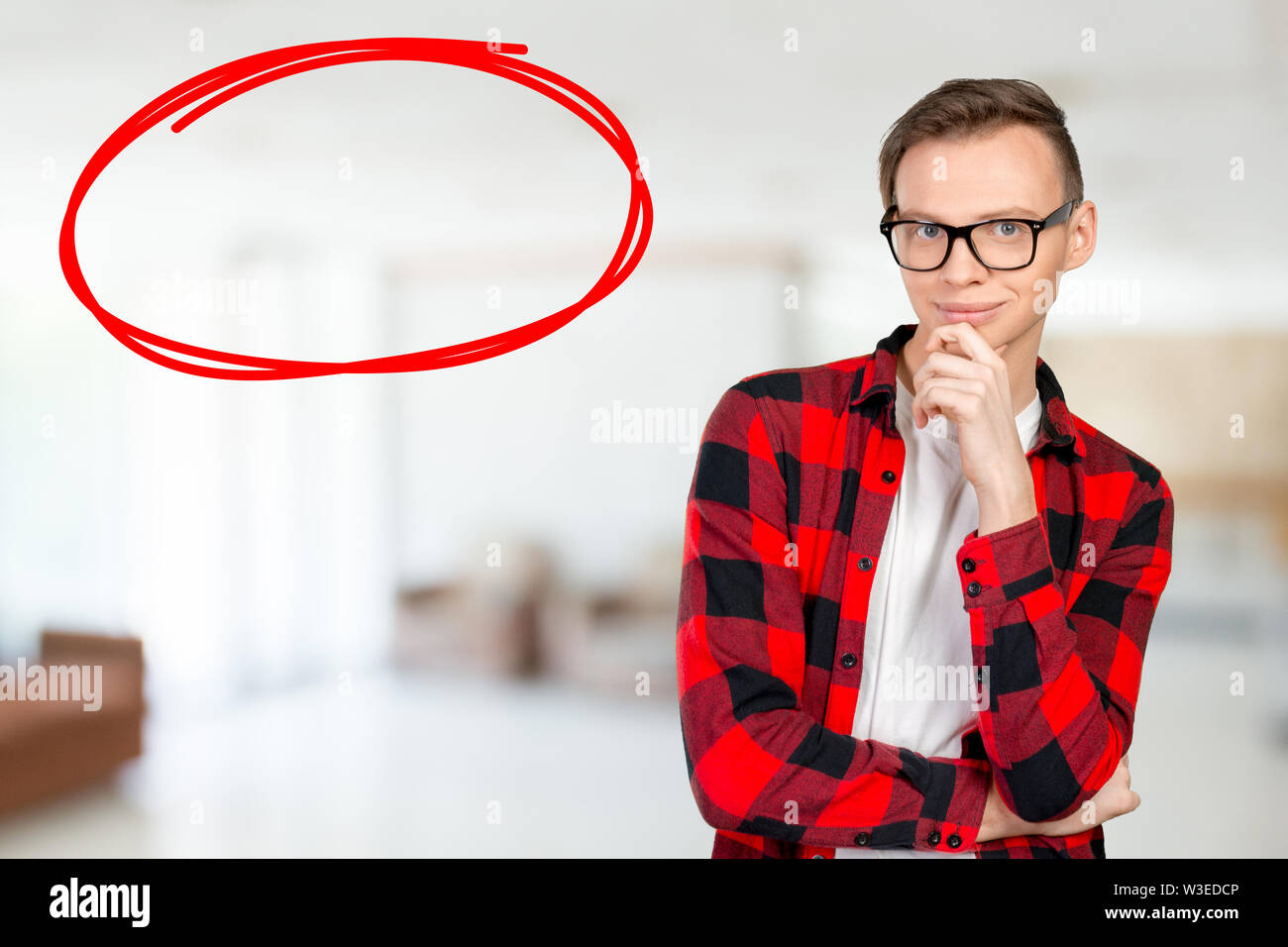 Confused young man thinking Stock Photo - Alamy