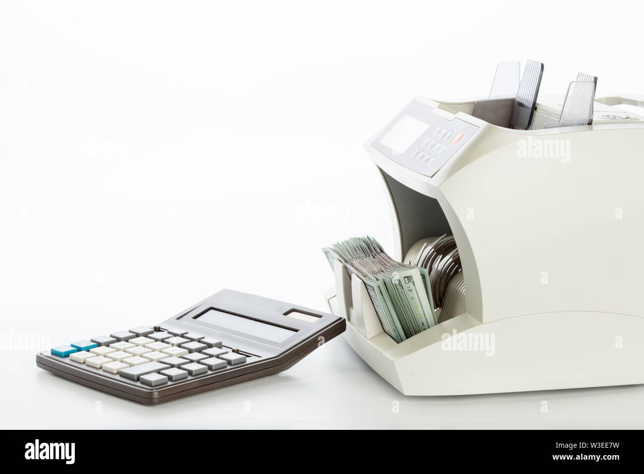 money counter isolated on white Stock Photo - Alamy