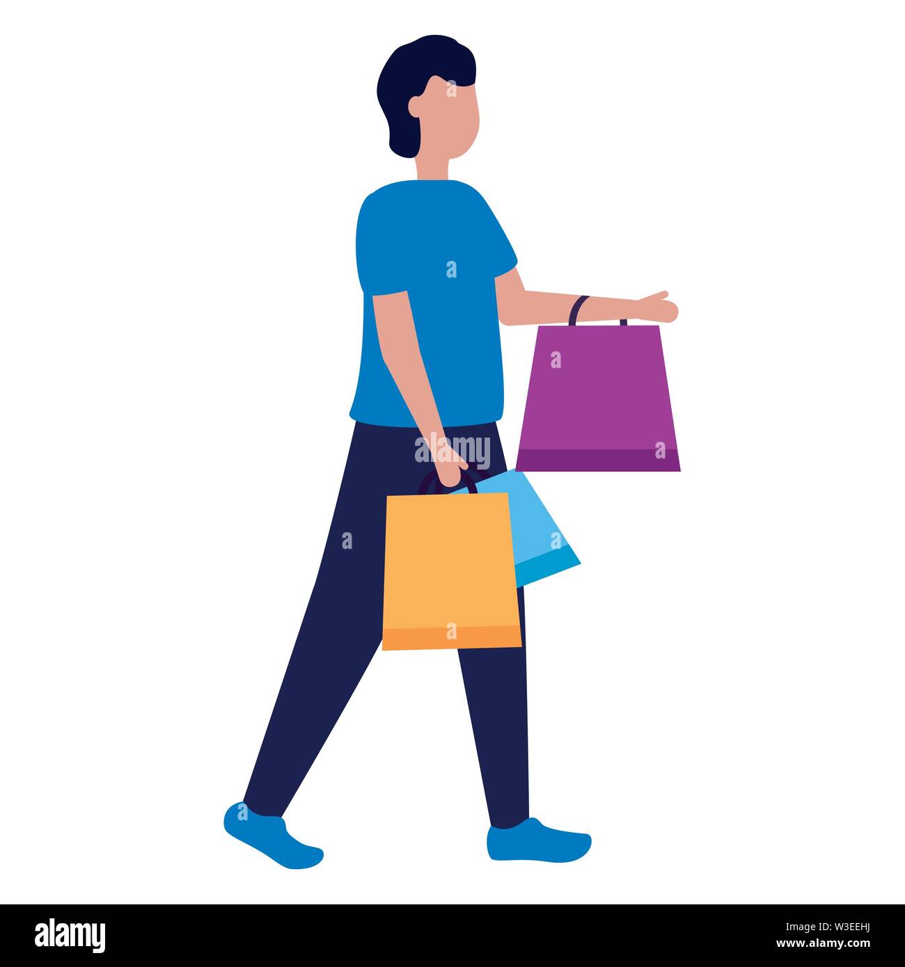 Positive shop man shopping Cut Out Stock Images & Pictures - Alamy