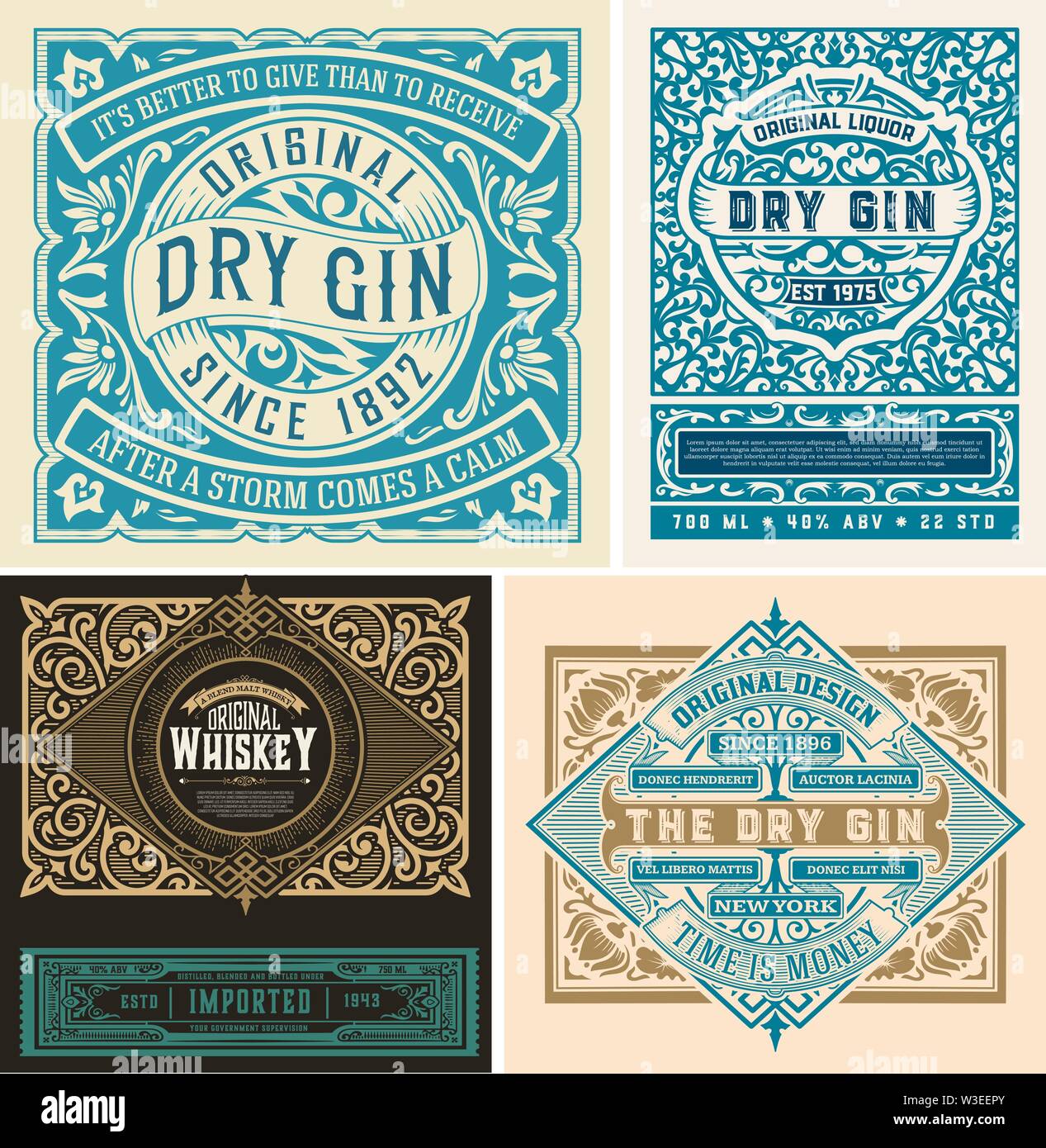 Set of liquor labes. vector layered Stock Vector Image & Art - Alamy