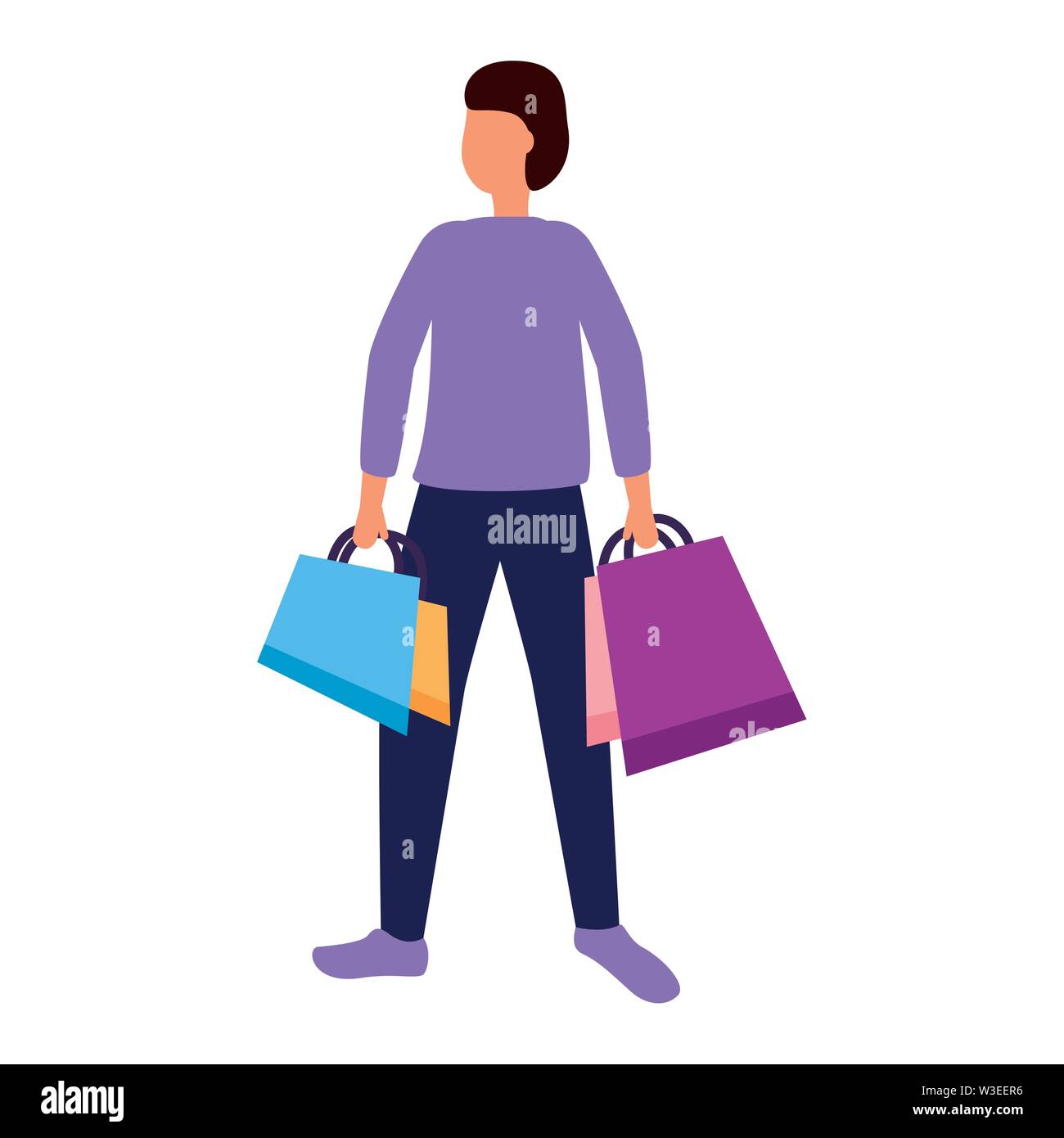 Positive shop man shopping Stock Vector Images - Alamy
