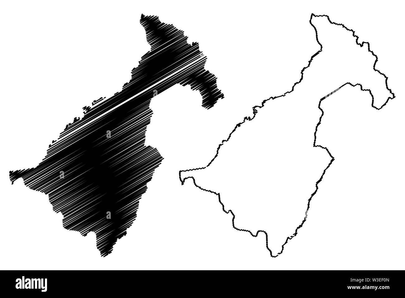 Muchinga Province (Provinces of Zambia, Republic of Zambia) map vector ...