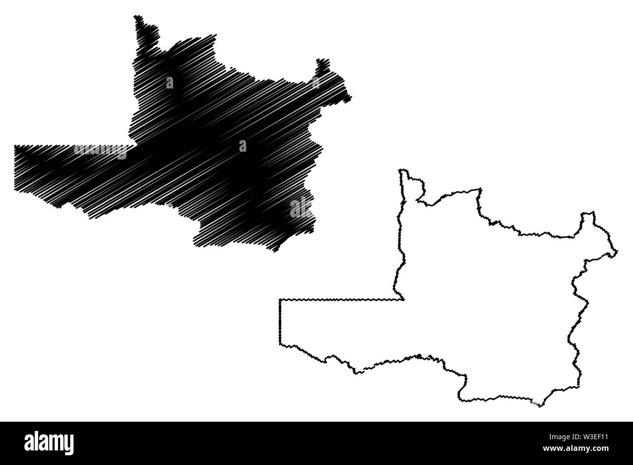 North-Western Province (Provinces of Zambia, Republic of Zambia) map ...