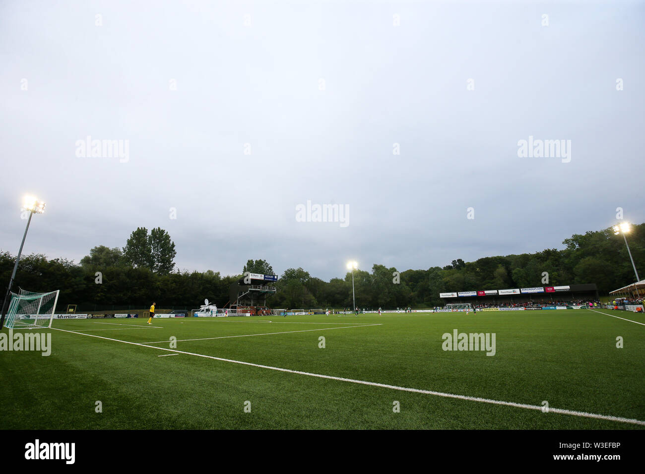 A general view of the The New Saints' stadium during the Champions ...