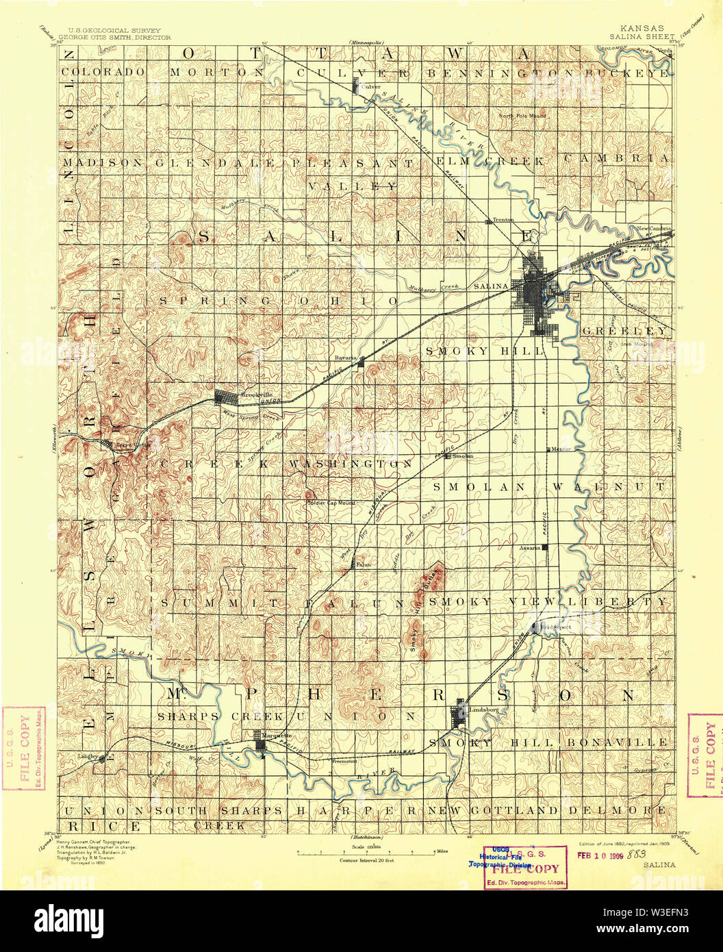 Map of salina kansas hi-res stock photography and images - Alamy