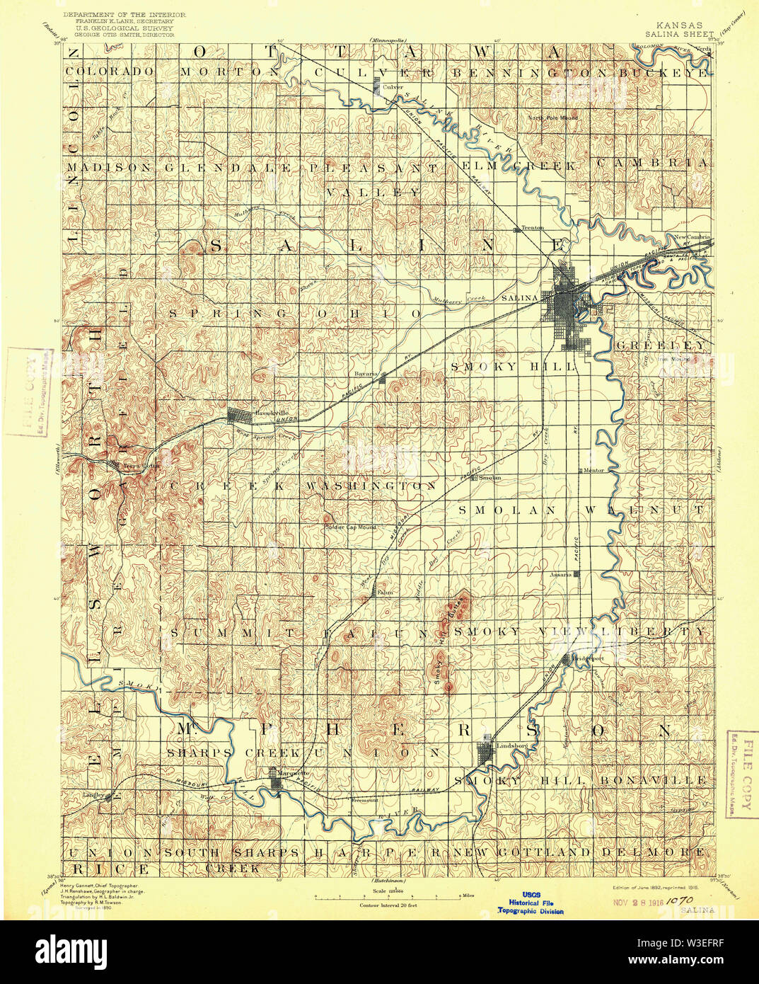 Map of salina kansas hi-res stock photography and images - Alamy