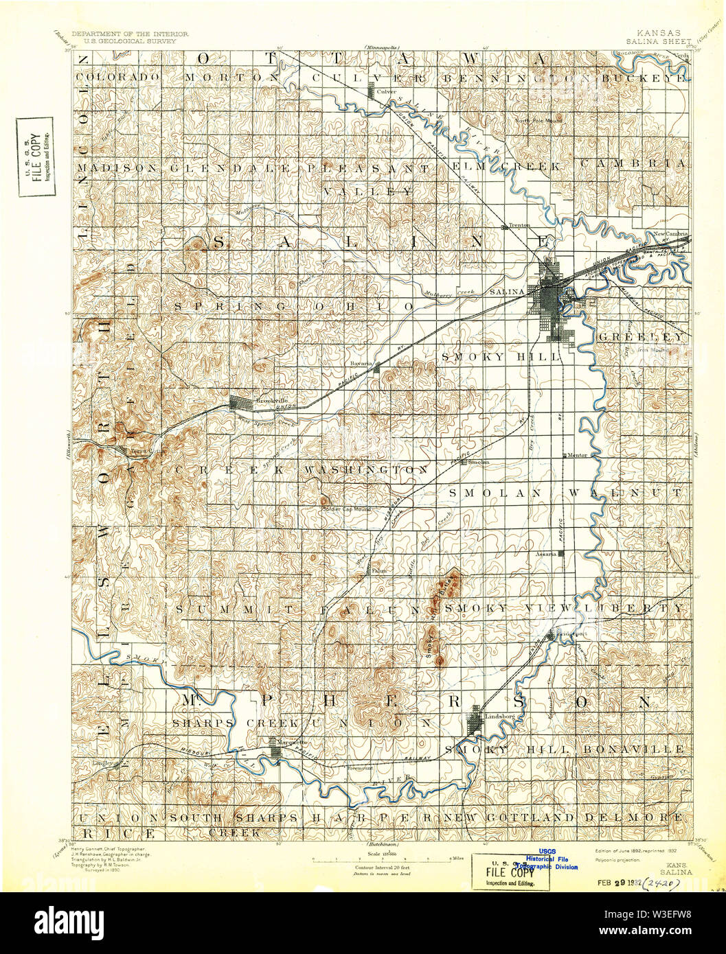 Map of salina kansas hi-res stock photography and images - Alamy