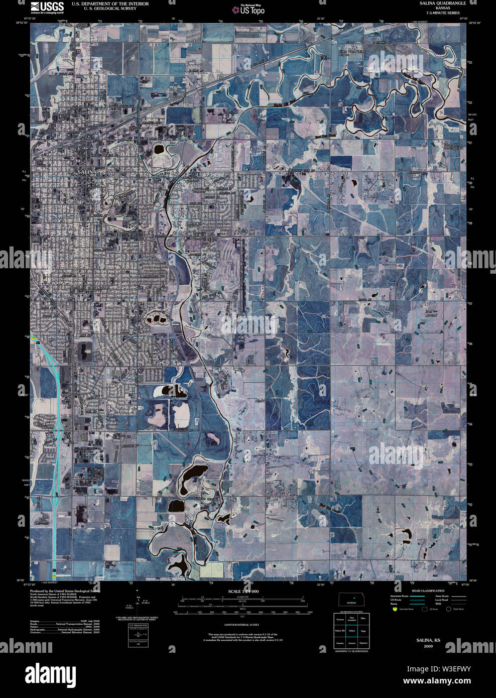 Map of salina kansas hi-res stock photography and images - Alamy