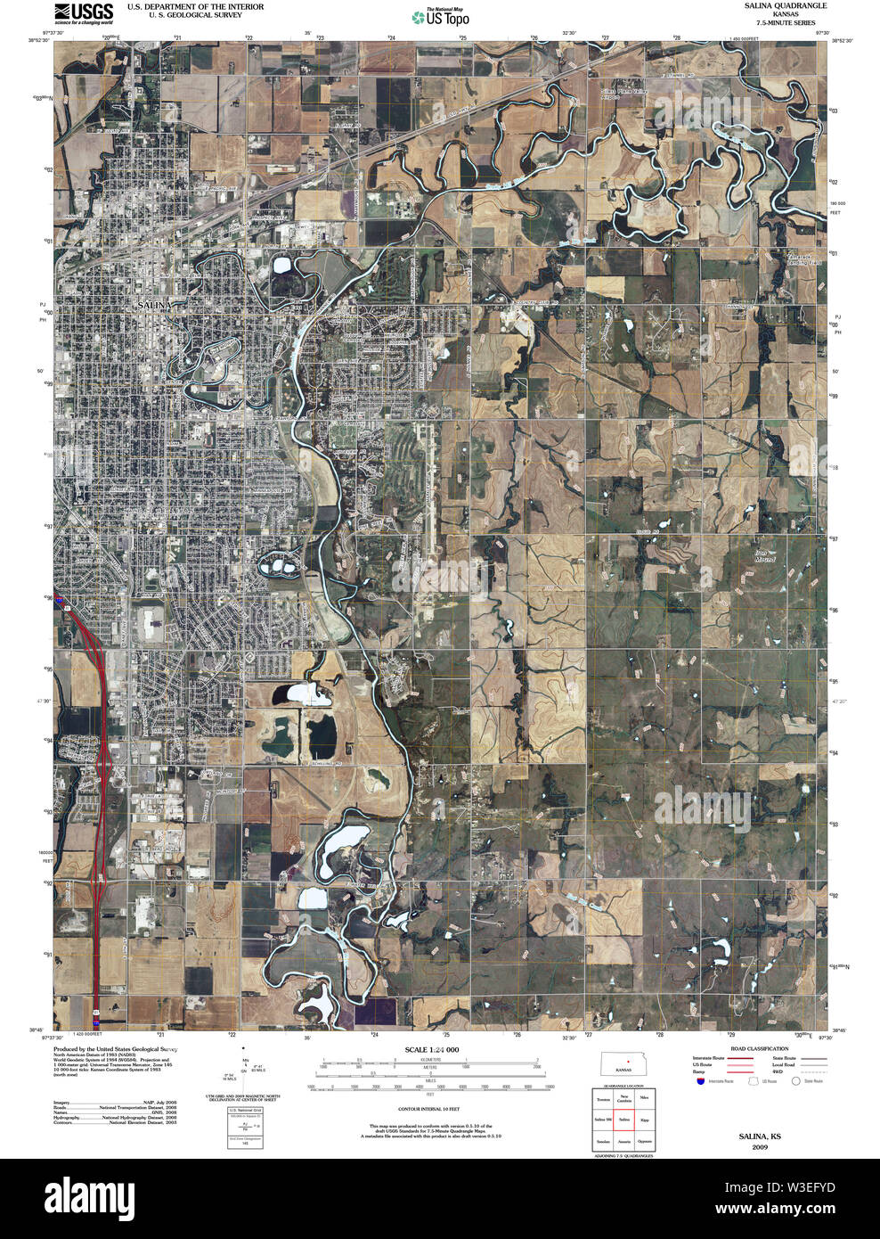 Map of salina kansas hi-res stock photography and images - Alamy