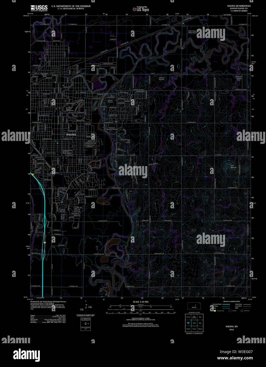 Map of salina kansas hi-res stock photography and images - Alamy
