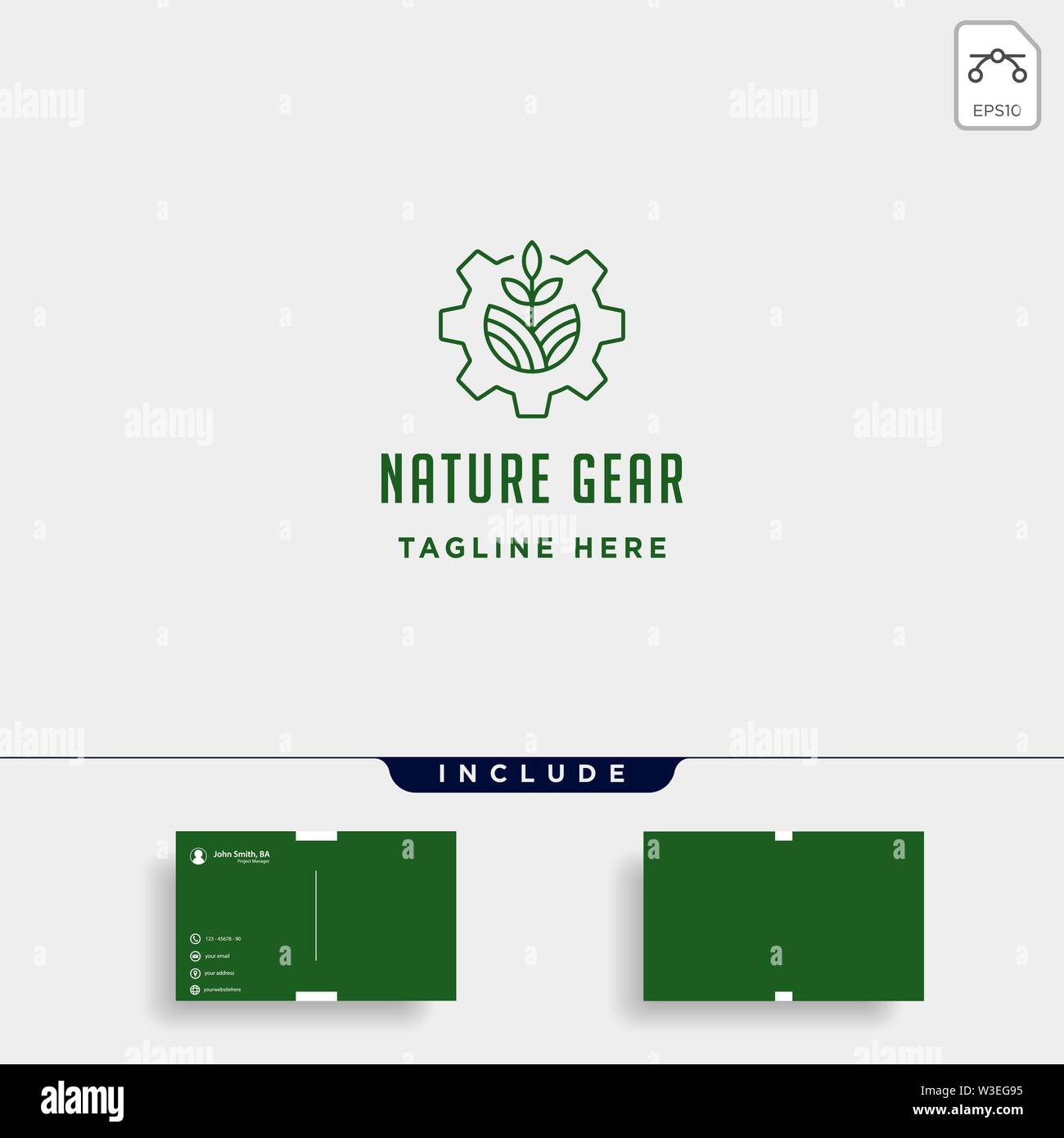 nature gear logo vector farm industry line icon symbol sign ...