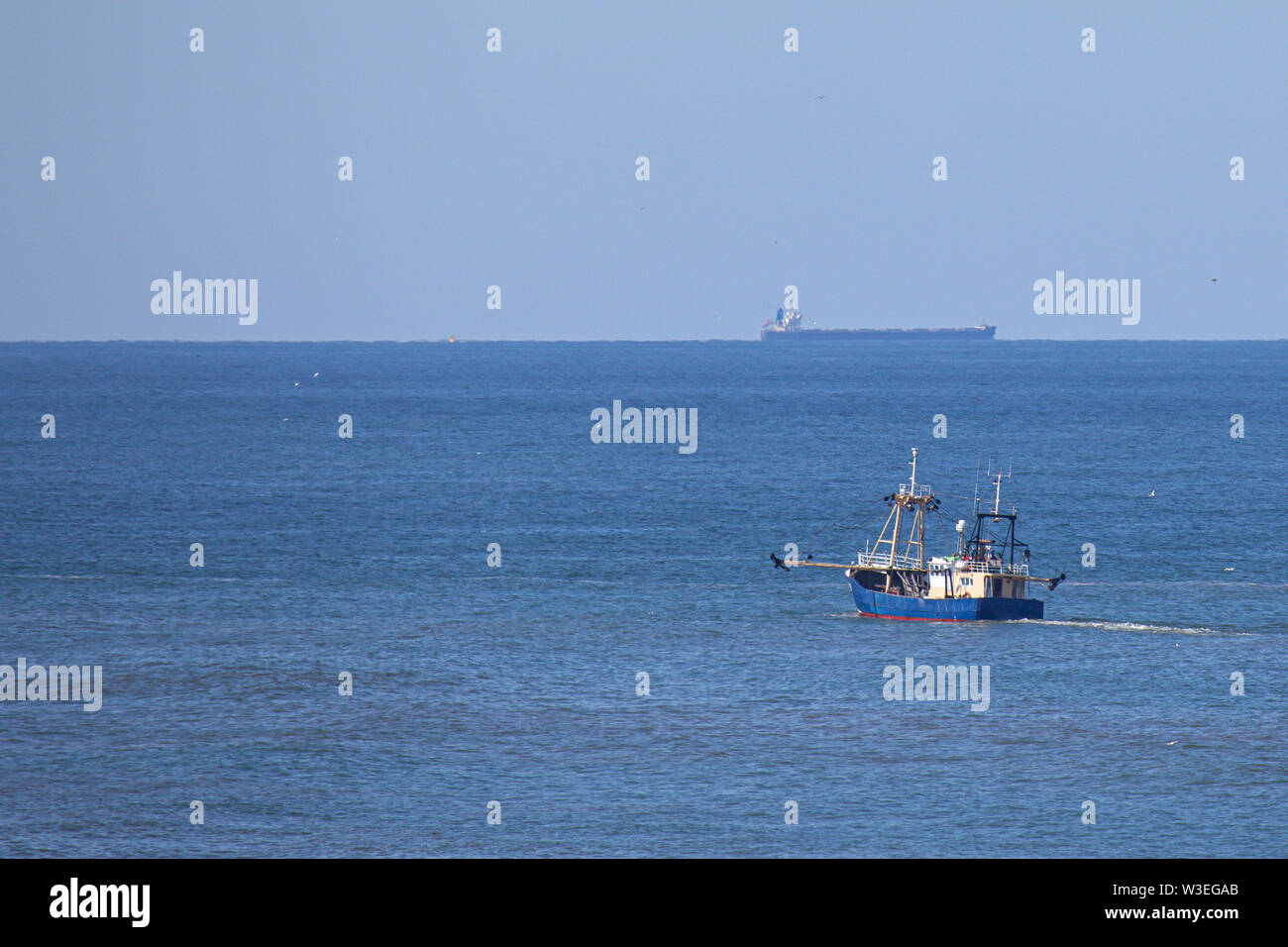 a shrimp cutter on the north sea Stock Photo - Alamy