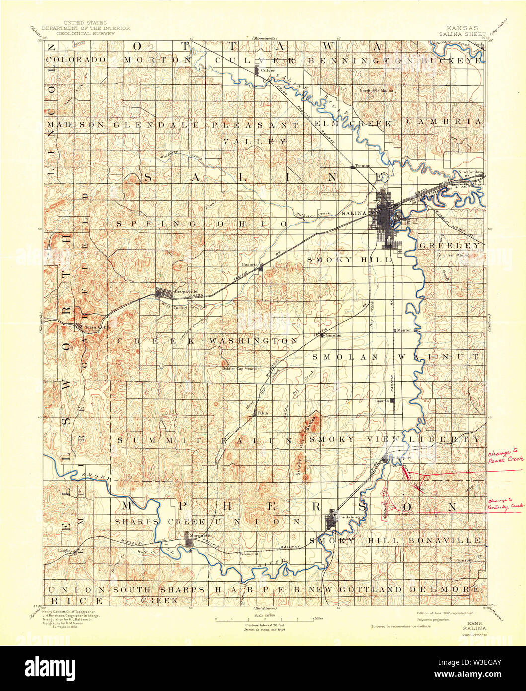 Map of salina kansas hi-res stock photography and images - Alamy