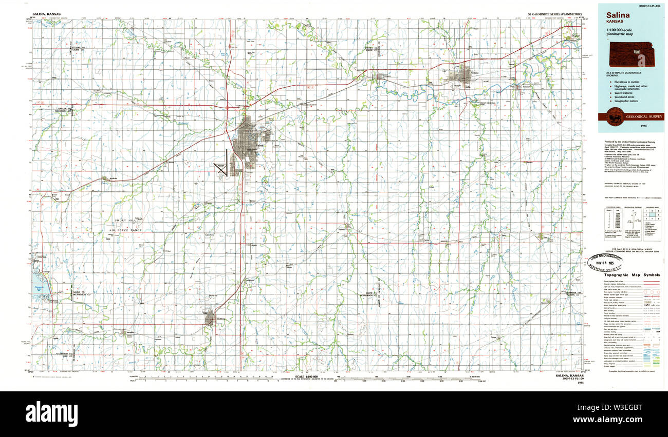 Map of salina kansas hi-res stock photography and images - Alamy