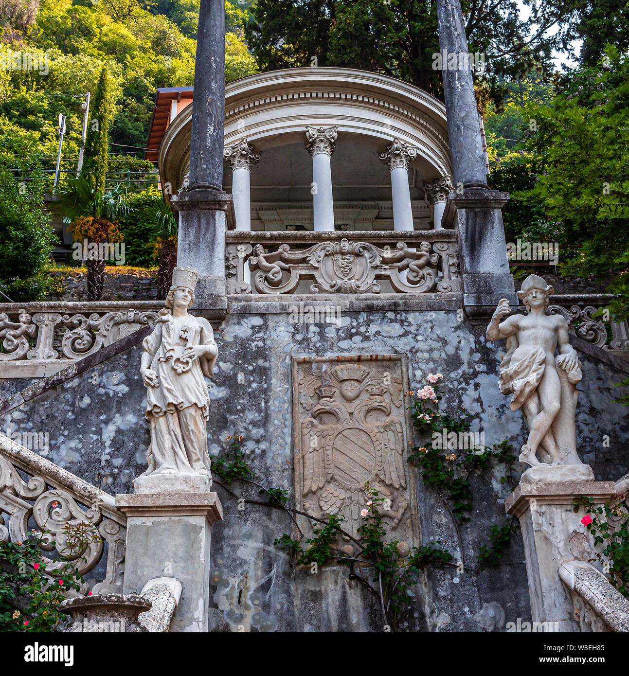 VARENNA, ITALY, JUNE 05, 2019 : exteriors and gardens of villa ...