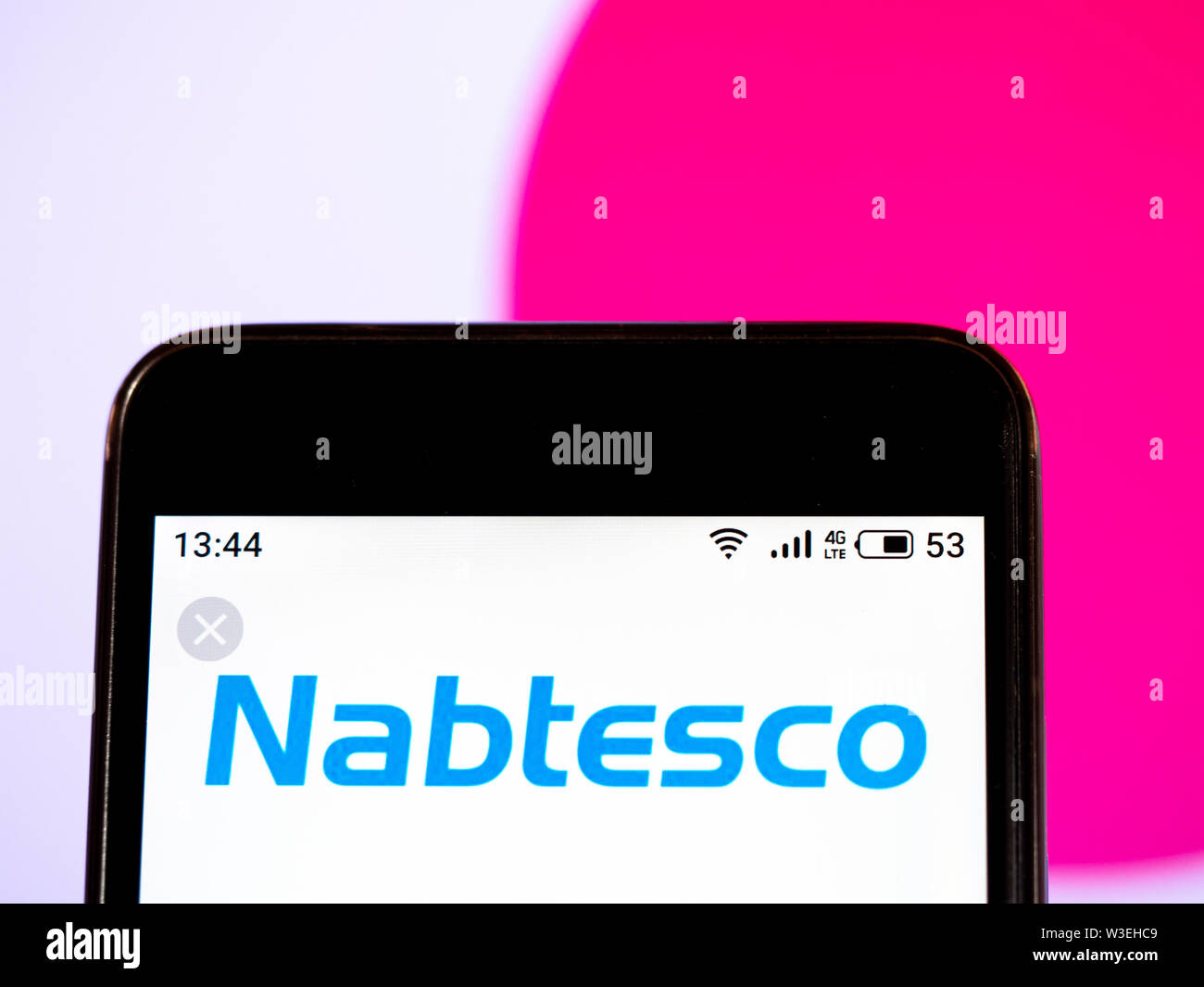 In this photo illustration the Nabtesco Corporation logo is seen ...