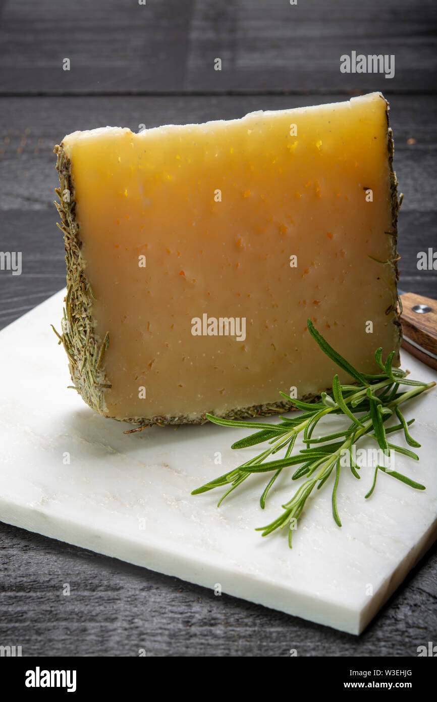 Cheese collection, one piece of Spanish manchego sheeps milk cheese ...