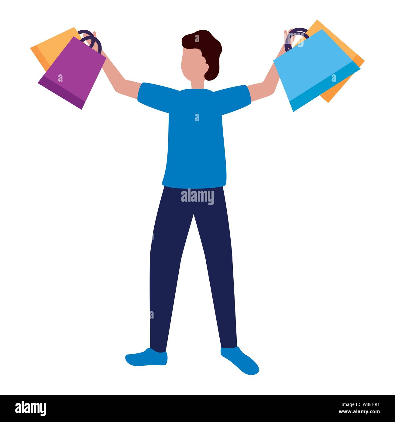 Positive shop man shopping Stock Vector Images - Alamy