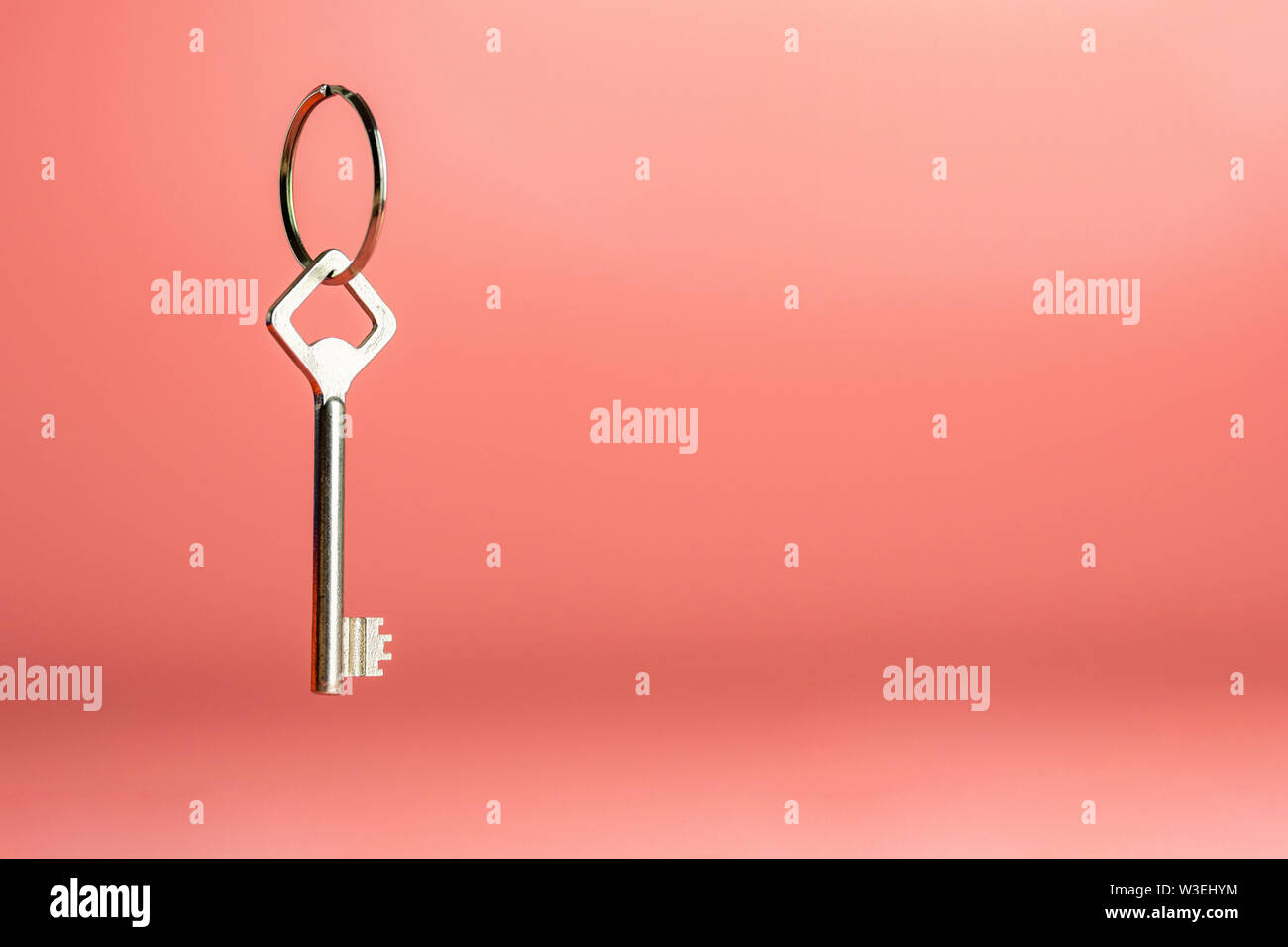 Key on keyring, copy space. Anti thief concept of security and privacy ...