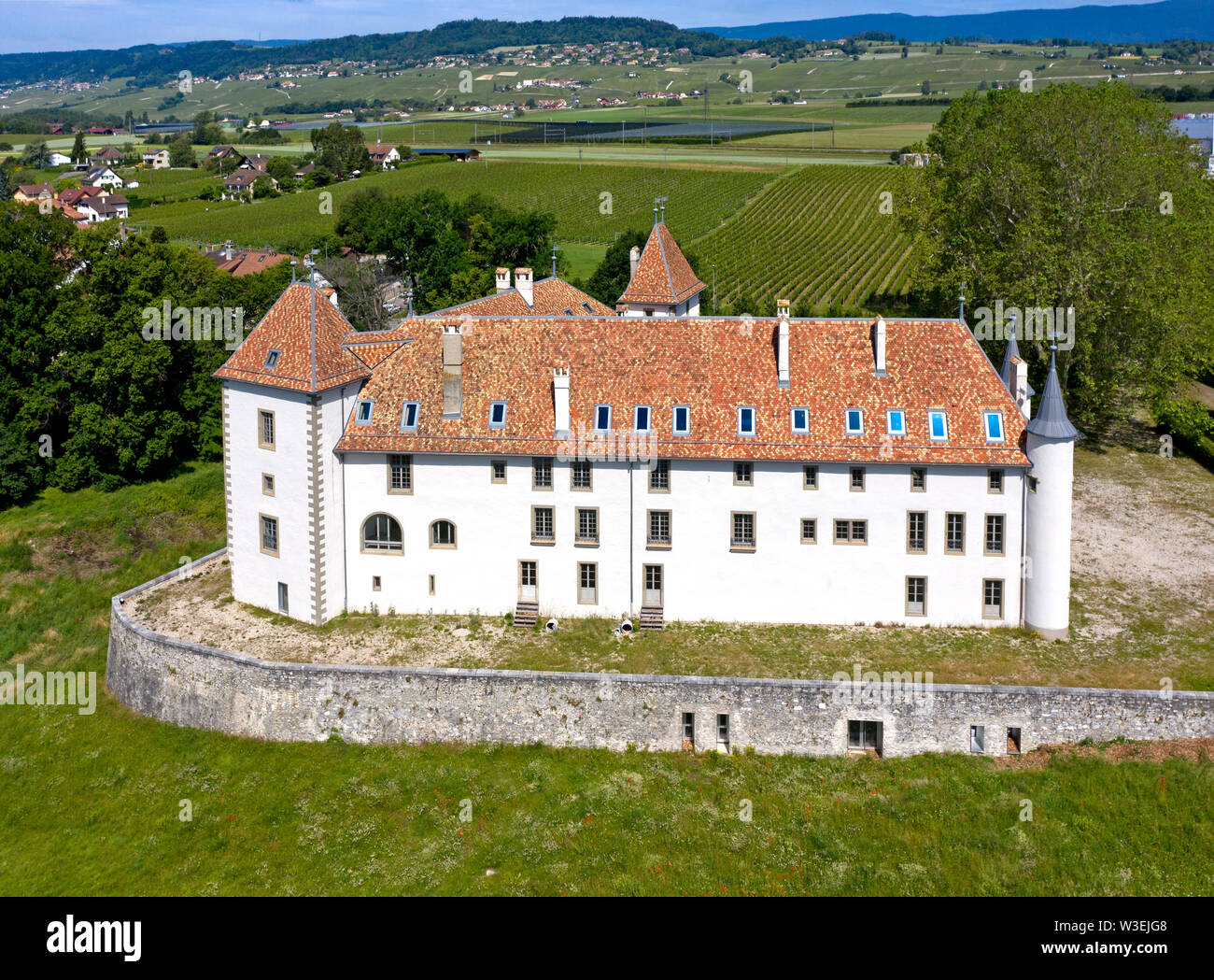 Allaman Castle, Chateau d'Allaman, Allaman, Vaud, Switzerland Stock ...