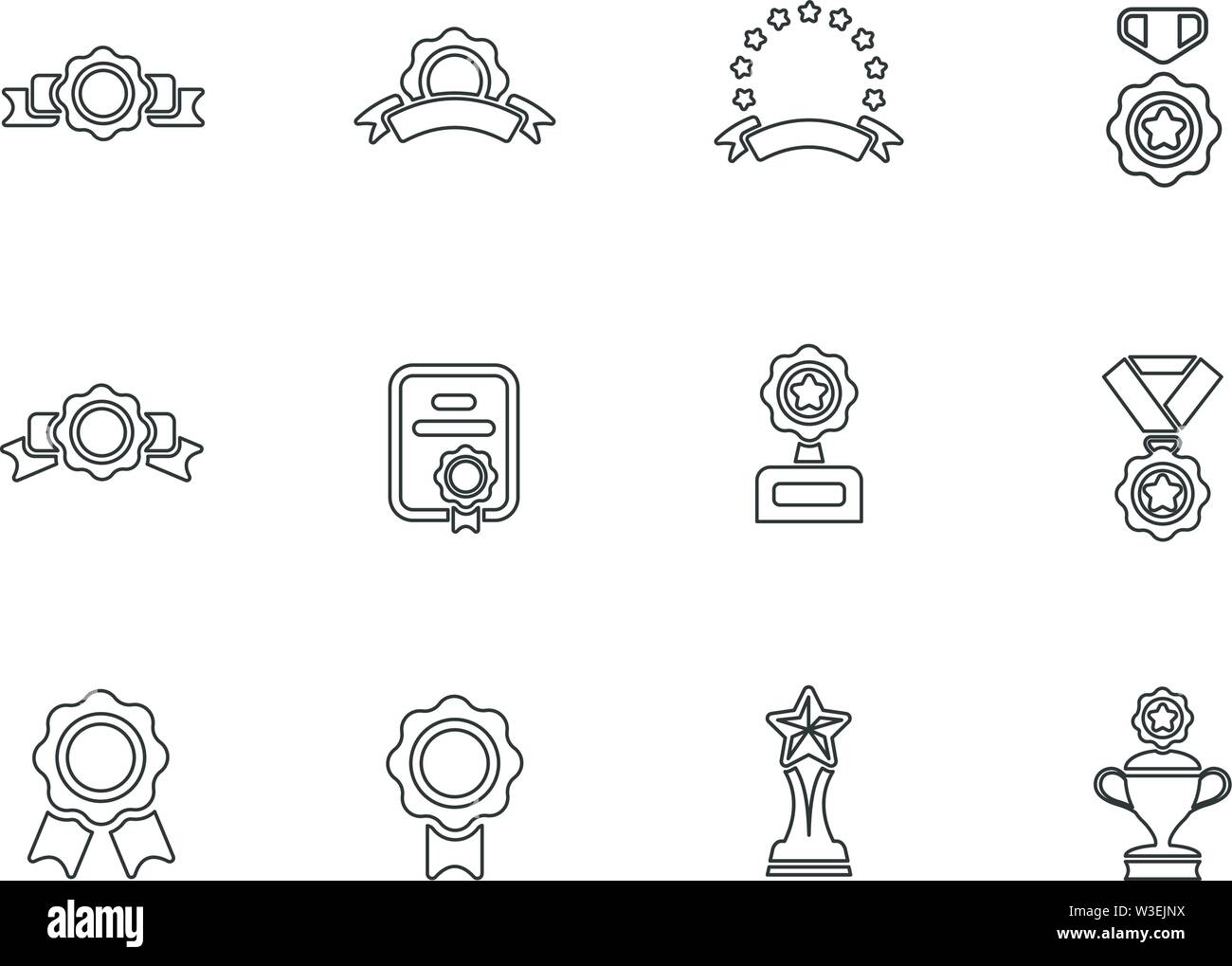 award line icons set isolated for user interface design. vector ...