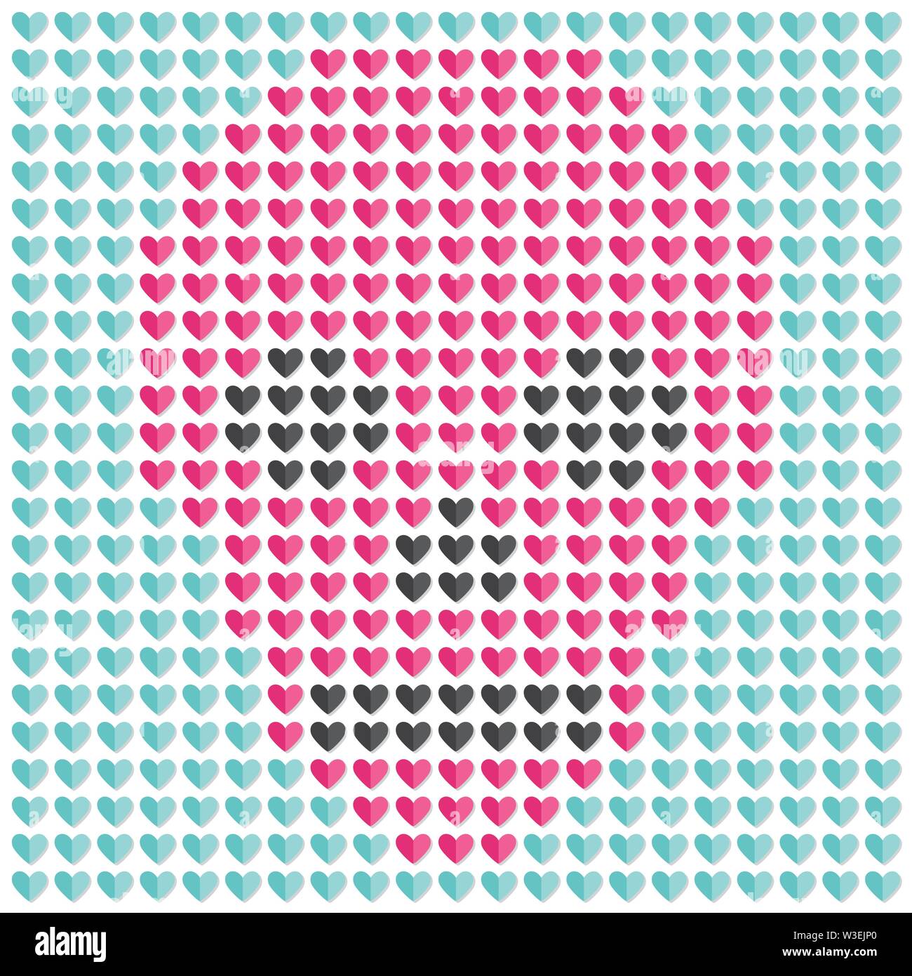 Mosaic skull symbol made from hearts. Pixel art Stock Vector Image ...