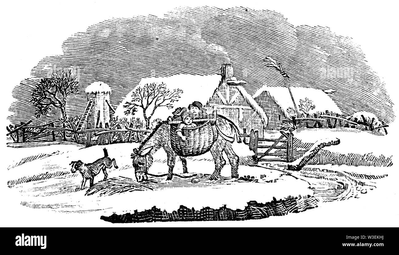 Pastoral Tailpiece. Wood cut engraved illustration, taken from 'Thomas ...