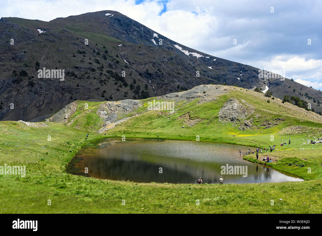 View of the so-called Dragon Lake or Drakolimni near the summit of ...