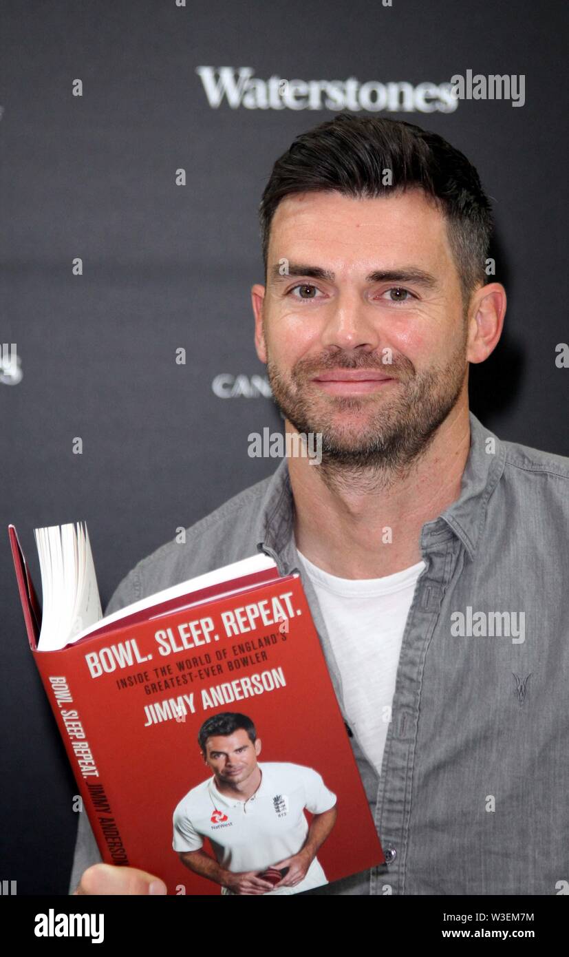 England and Lancashire bowler Jimmy Anderson attends a book signing for ...